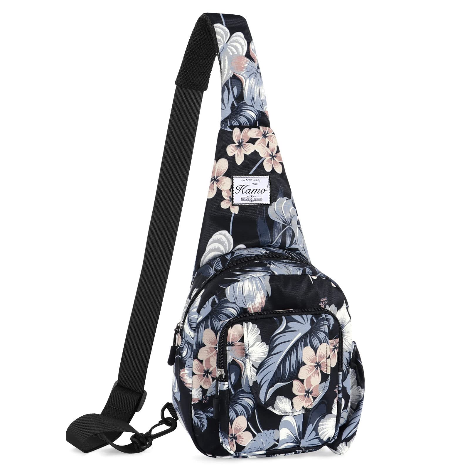 KAMO Floral Crossbody Sling Bag Small Sling Backpack Travel Hiking Chest Bag