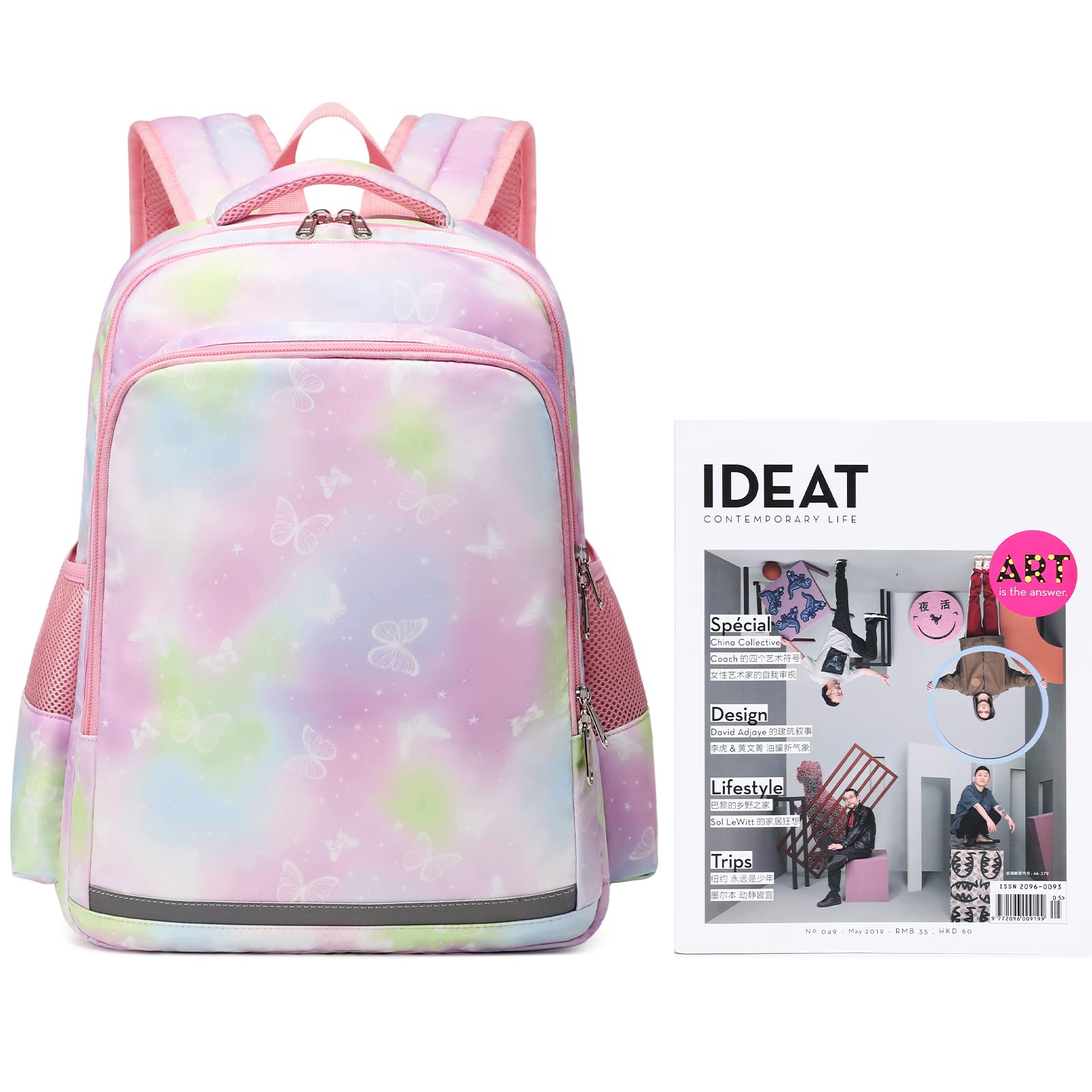 Backpack For Girls,Kids Butterfly Backpack Preschool Book Bag Kindergarten Bookbag With Lunchbox Cute School Bag