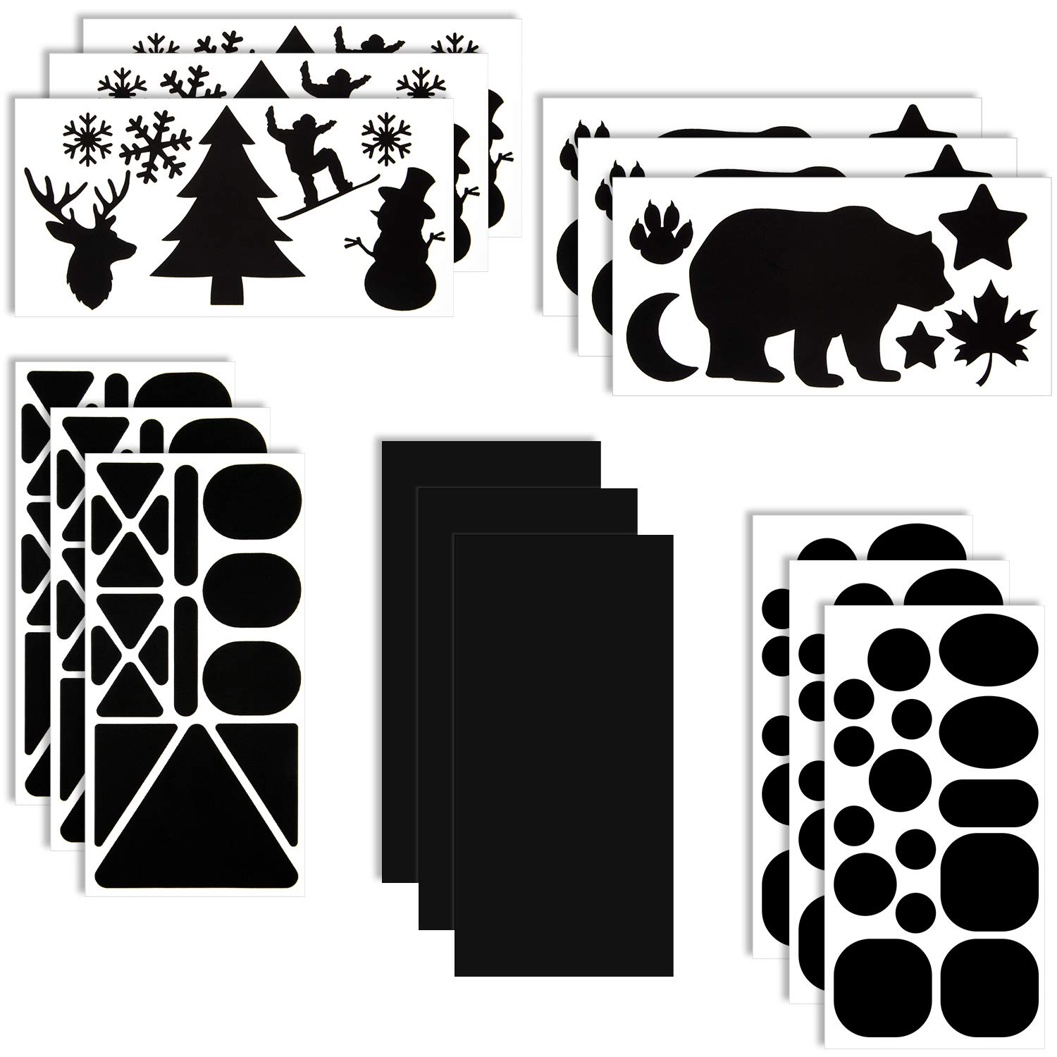 10 Sheets Repair Patches Down Jacket Black Nylon Fabric Patch Winter Self Adhesive Nylon Patch Different Size and Shapes Clothes Patches Clothing Repair Patch Kit for Down Jacket, Tent Clothes, Bag