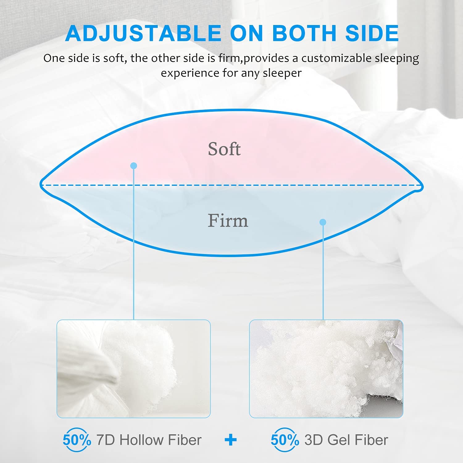 EIUE Hotel Collection Bed Pillows for Sleeping 2 Pack Queen Size,Pillows for Side and Back Sleepers,Super Soft Down Alternative Microfiber Filled Pillows,20 x 30 Inches