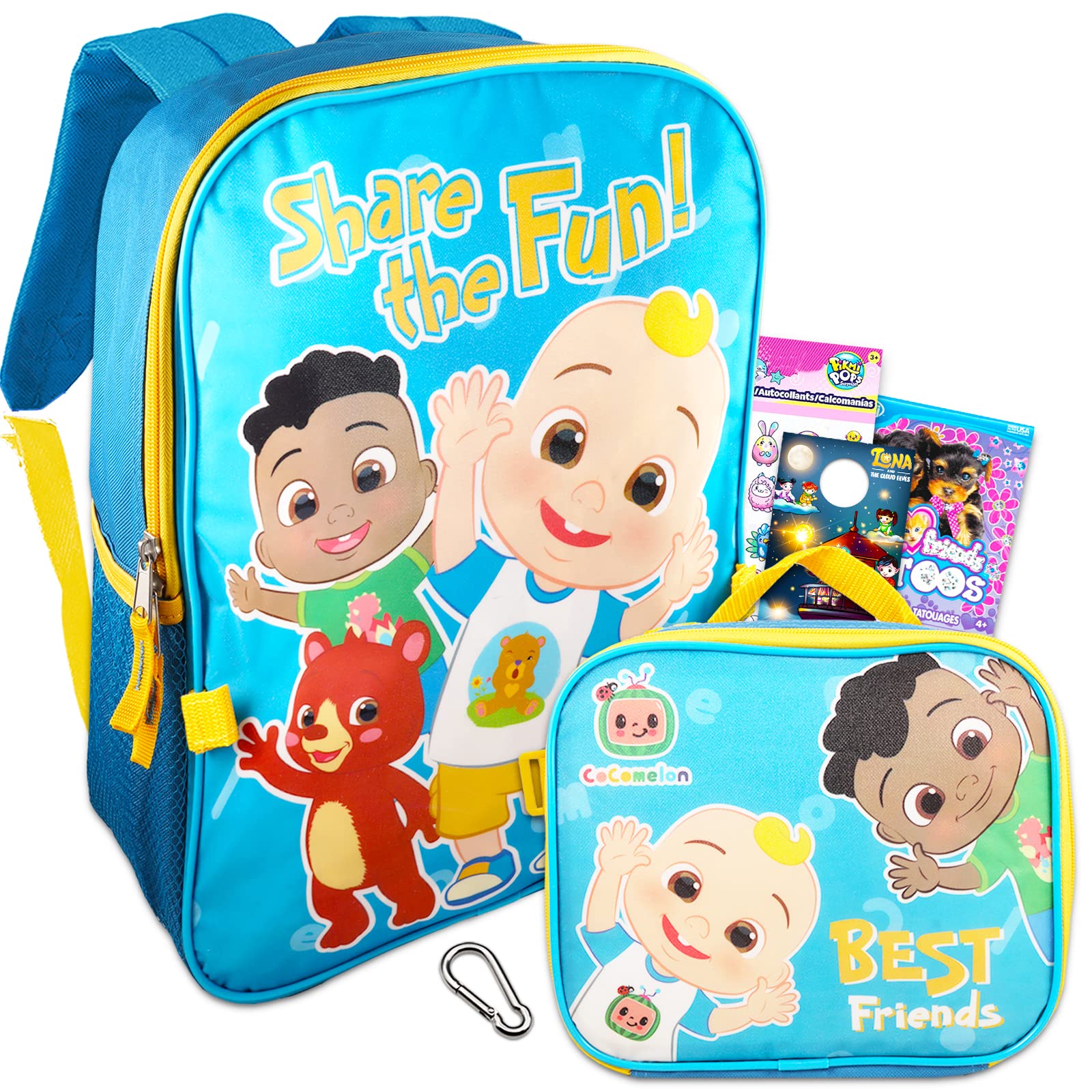 Color Shop Cocomelon Backpack and Lunch Bag for Kids - Cocomelon Backpack for Boys Bundle with Cocomelon Lunch Box, Stickers, More | Cocomelon School Backpack