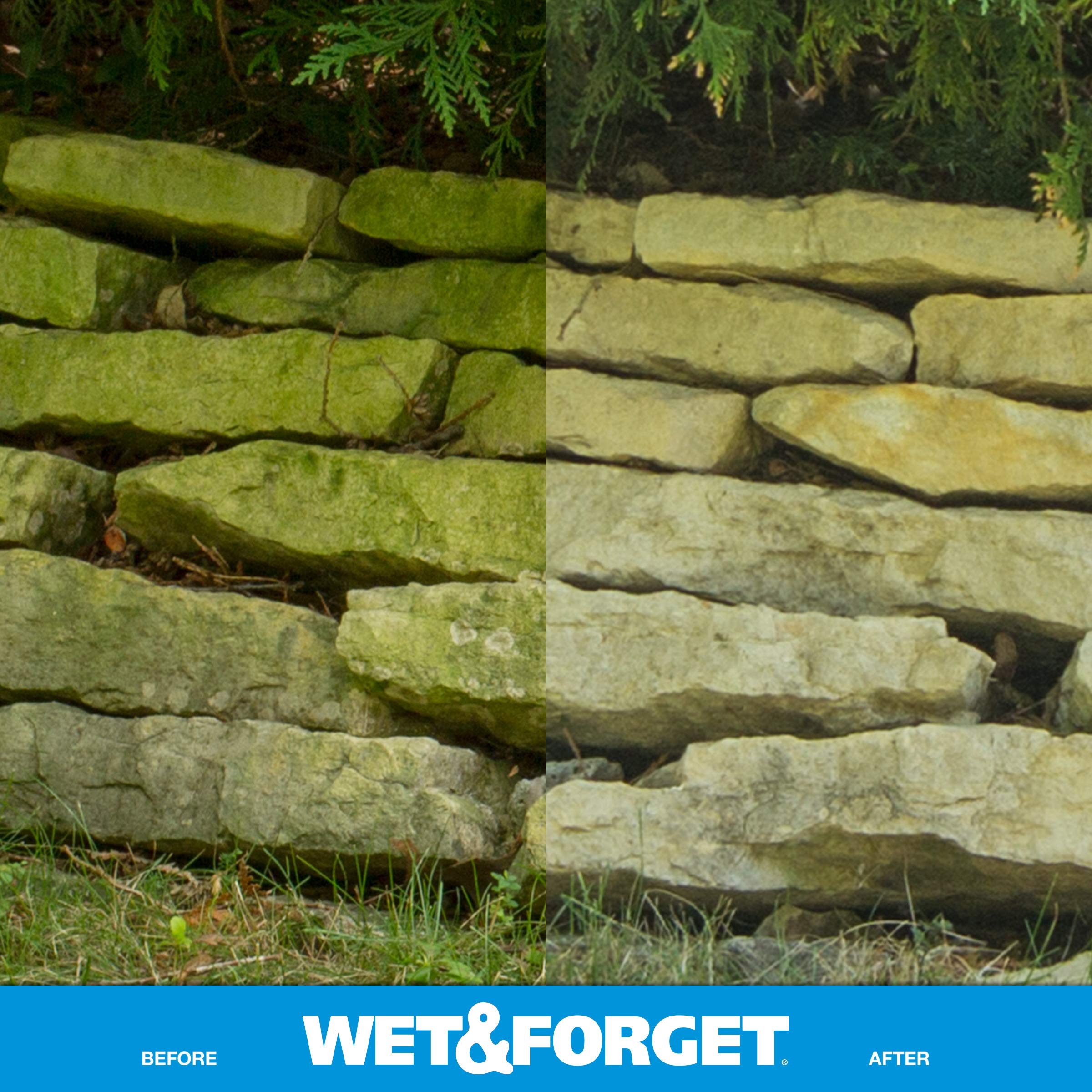 Wet & Forget Moss, Mold, Mildew, & Algae Stain Remover Multi-Surface Outdoor Cleaner Concentrate, Original, 128 Fluid Ounces