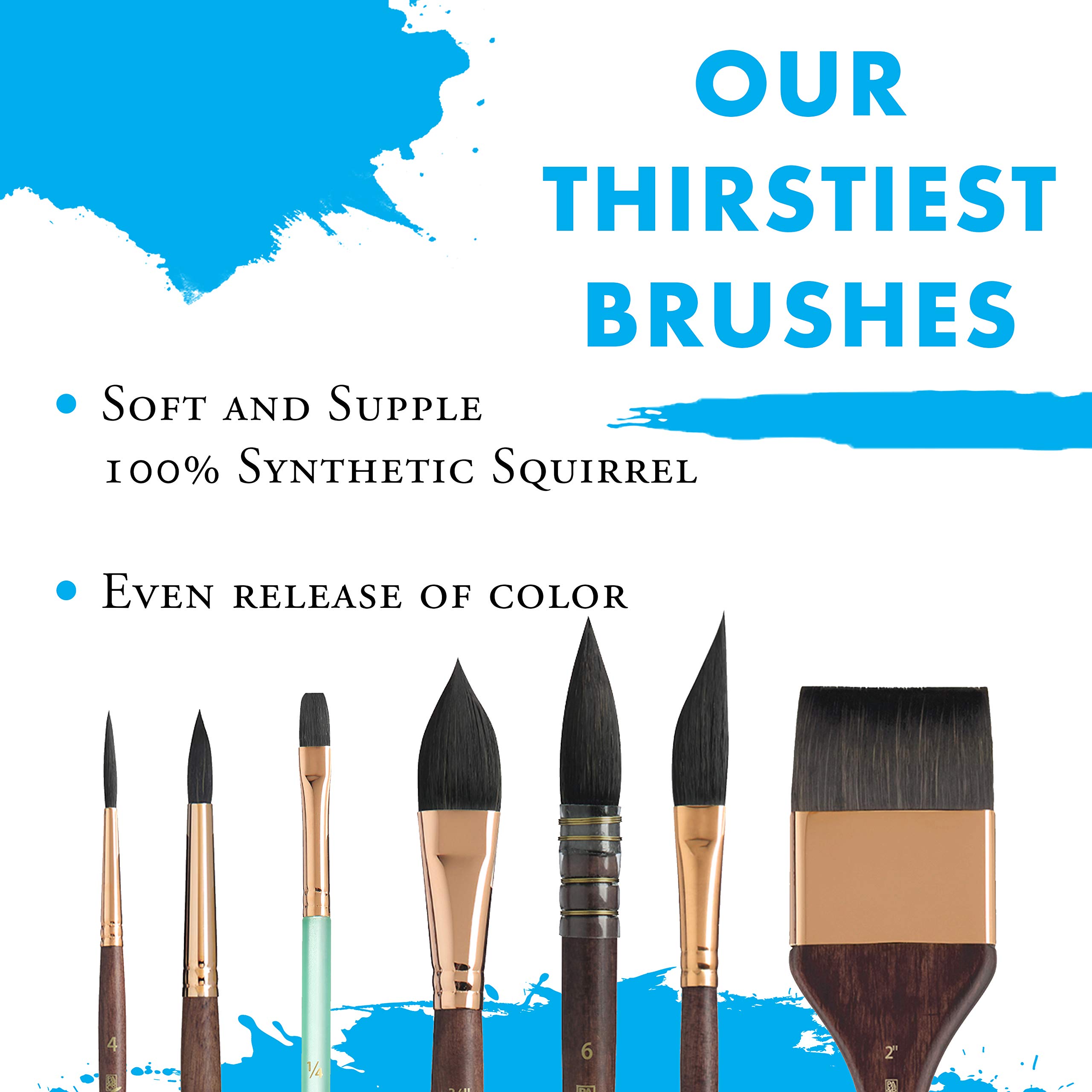 Princeton Artist Brush Neptune, Brushes for Watercolor Series 4750, Round Synthetic Squirrel, Size 4
