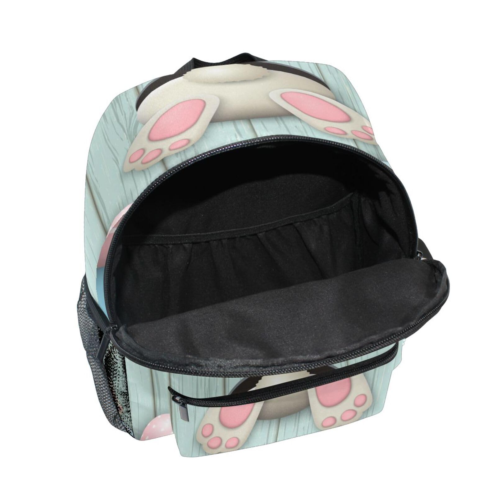 OREZI Happy Easter Backpack Eggs Bunny Rabbit Toddler Backpack with Chest Clip for Boys Girls Cute Kid's Bag Happy Easter Gift Toy Backpack