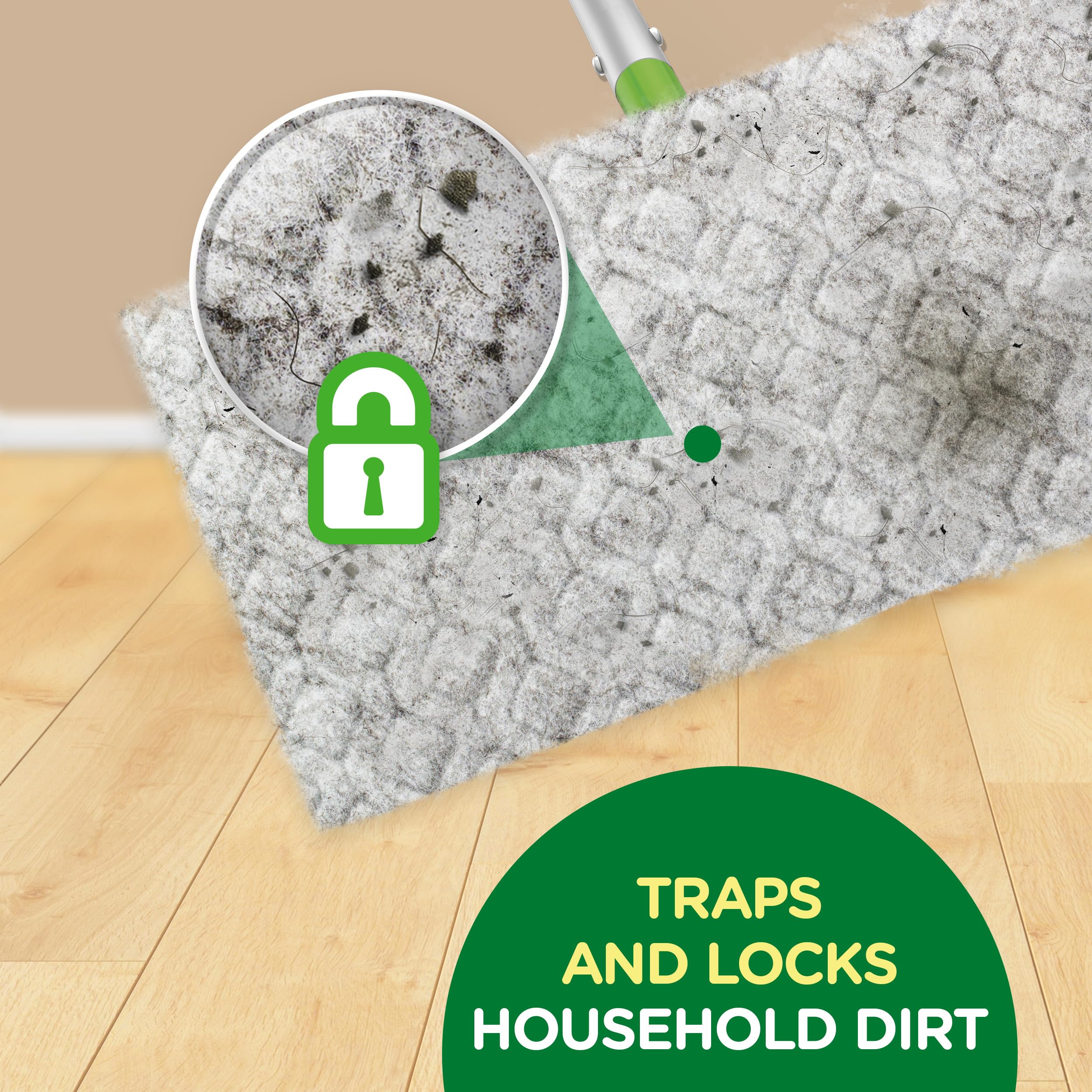 Swiffer Sweeper Dry Sweeping Pad Refills, Hardwood Floor Mop Cleaner Cloth Refill, Gain Scent, 32 Count