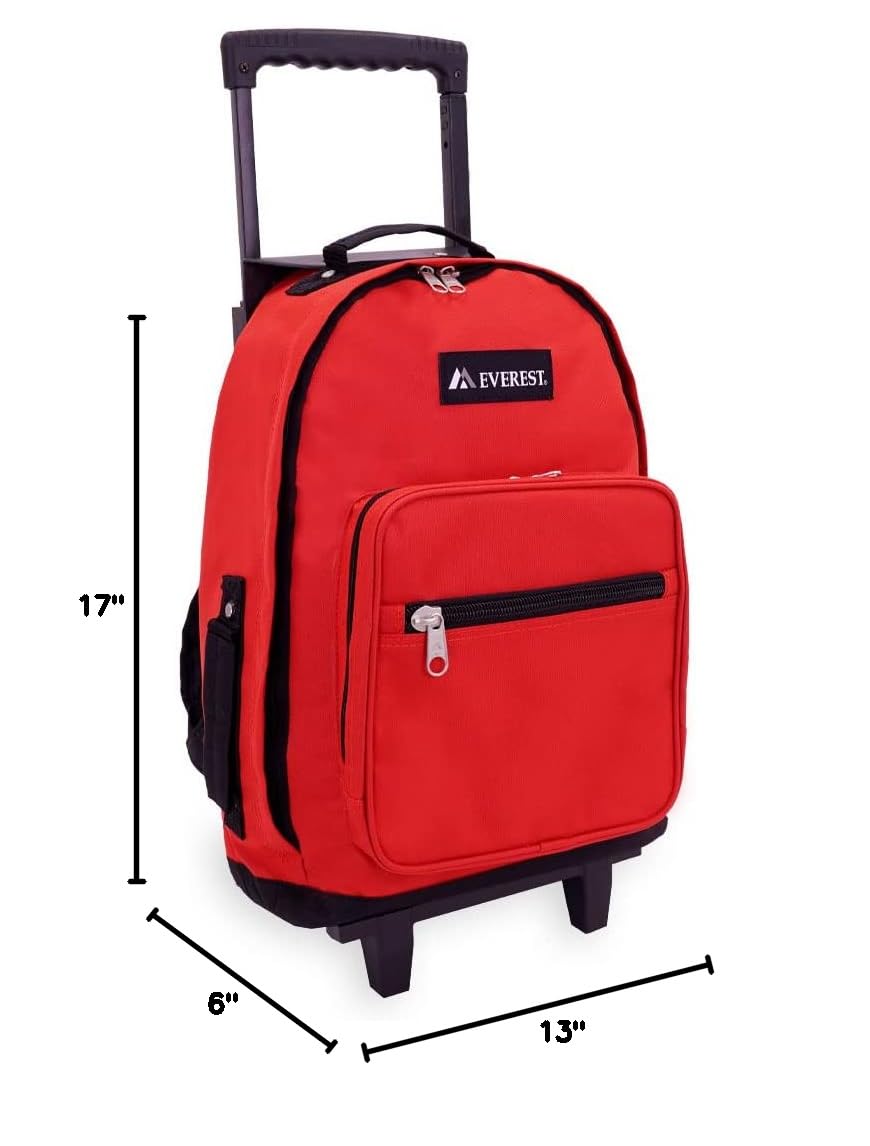 Everest Wheeled Backpack - Standard, Red, One Size,1045WH-RD/BK