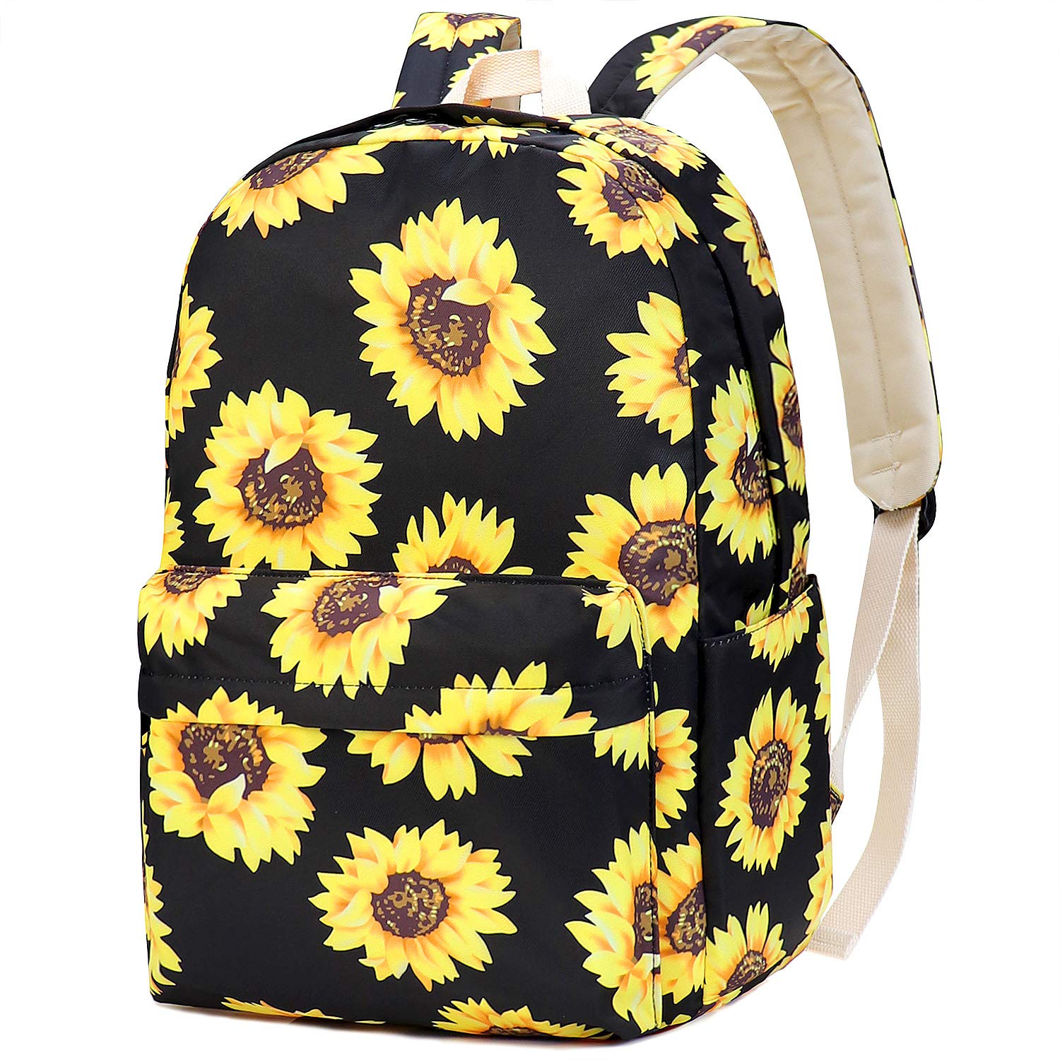 Sunflower Backpack for Girls, Floral School Bags Bookbags