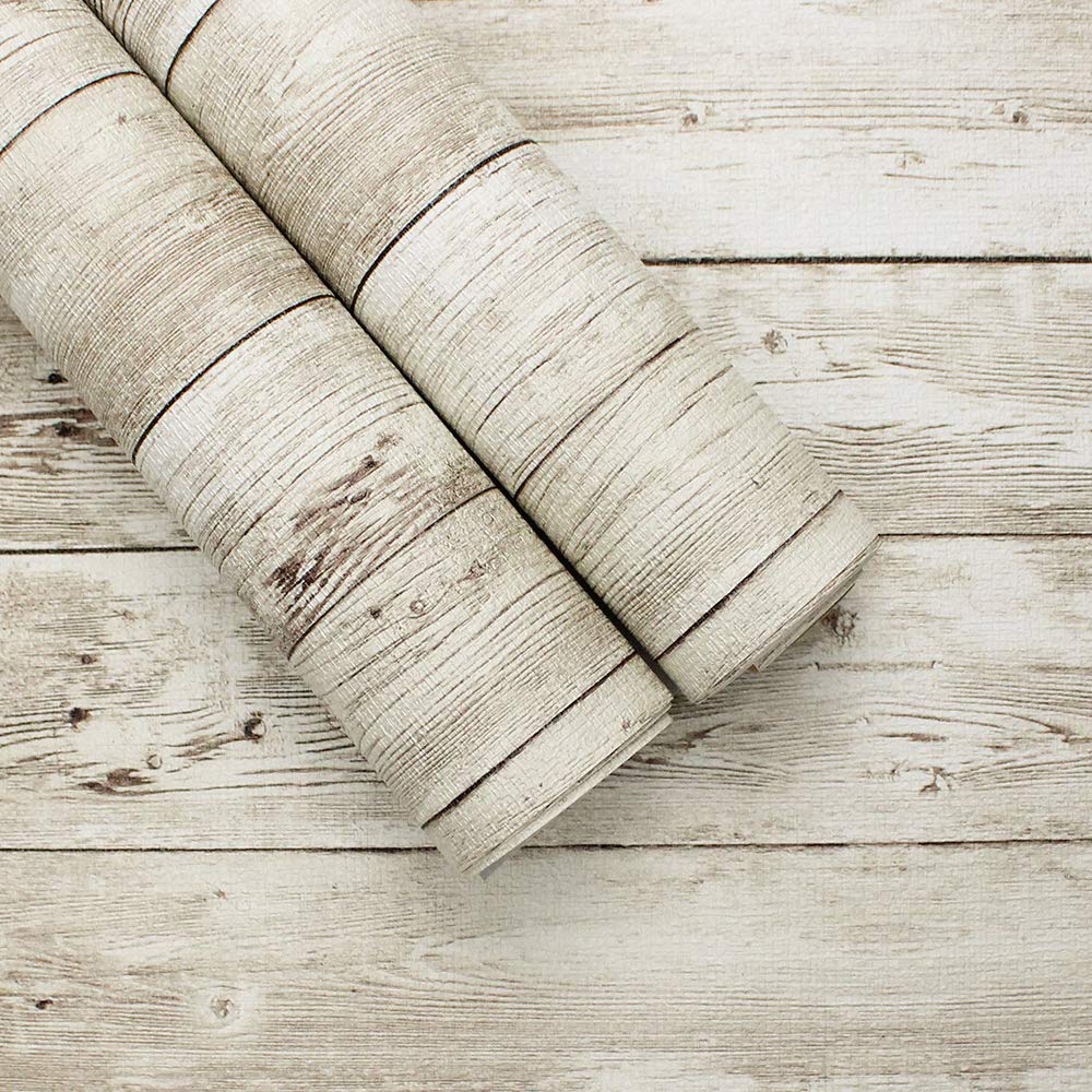 Oxdigi Cream Brown Wood Contact Paper 17.7"x196" Self-Adhesive Film for Kitchen Countertop Cabinet Shelf Peel & Stick Wallpaper Waterproof Removable/Extra Thick: 0.4mm Christmas Decoration