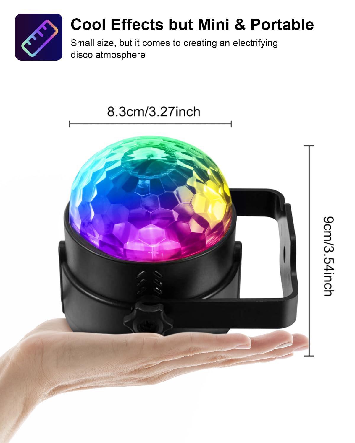 [2-Pack] Sound Activated Party Lights with Remote Control Dj Lighting, RGB Disco Ball Light, Strobe Lamp 7 Modes Stage Par Light for Home Room Dance Parties Bar Karaoke Christmas Wedding Show Club