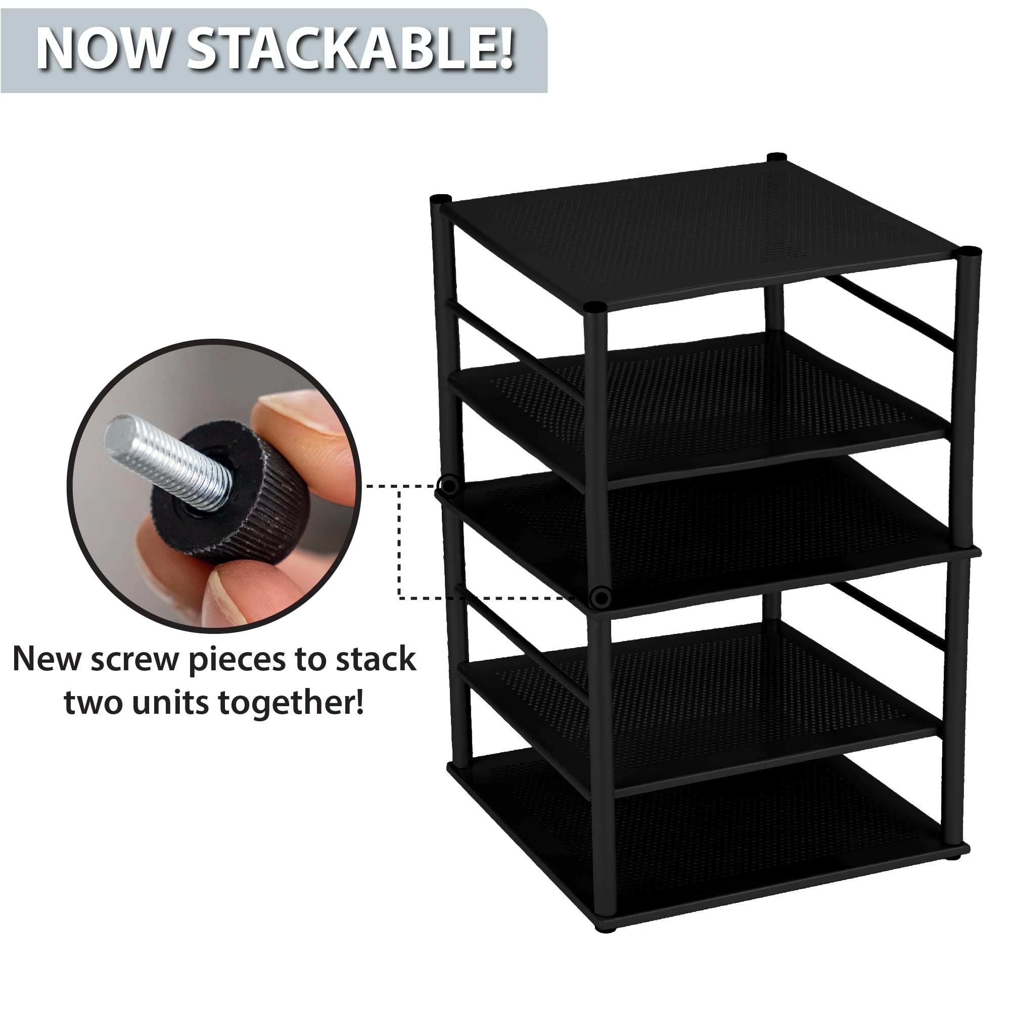 Kitchen Cabinet Organizer β Full Metal 3-Tier Black Pantry Organizer with Adjustable Shelves β Kitchen Foil and Plastic Wrap Organizer for RV, Camper, Home Organization and Storage β 12 x 11.25 inch