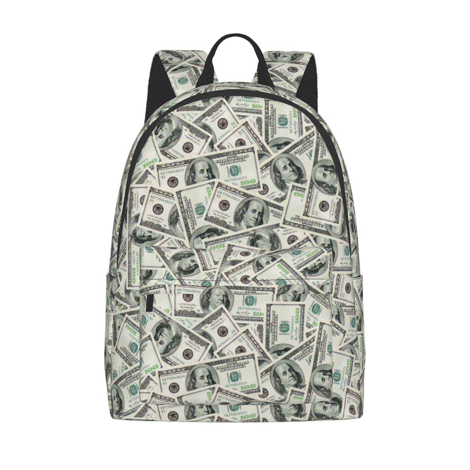 FeHuew 16 inch backpack US Dollar Money Laptop Backpack Full Print School Bookbag Shoulder Bag for Travel Daypack
