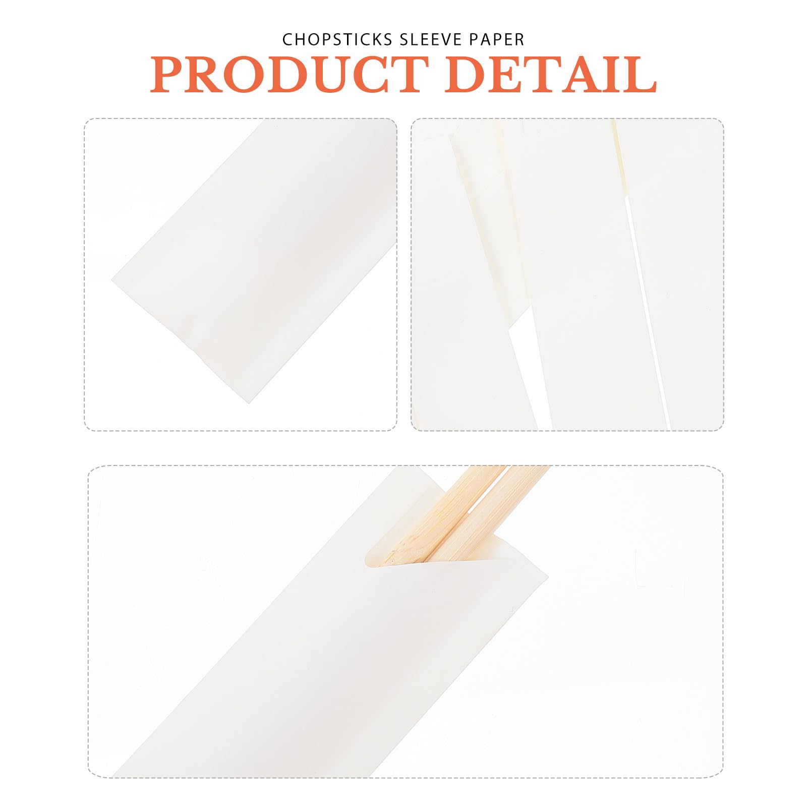 Garneck 100Pcs Chopsticks Paper Bag Cutlery Paper Pocket Pouch Chopsticks Packing Sleeves Flatware Spoon Wrapping Bag for Home Shop White