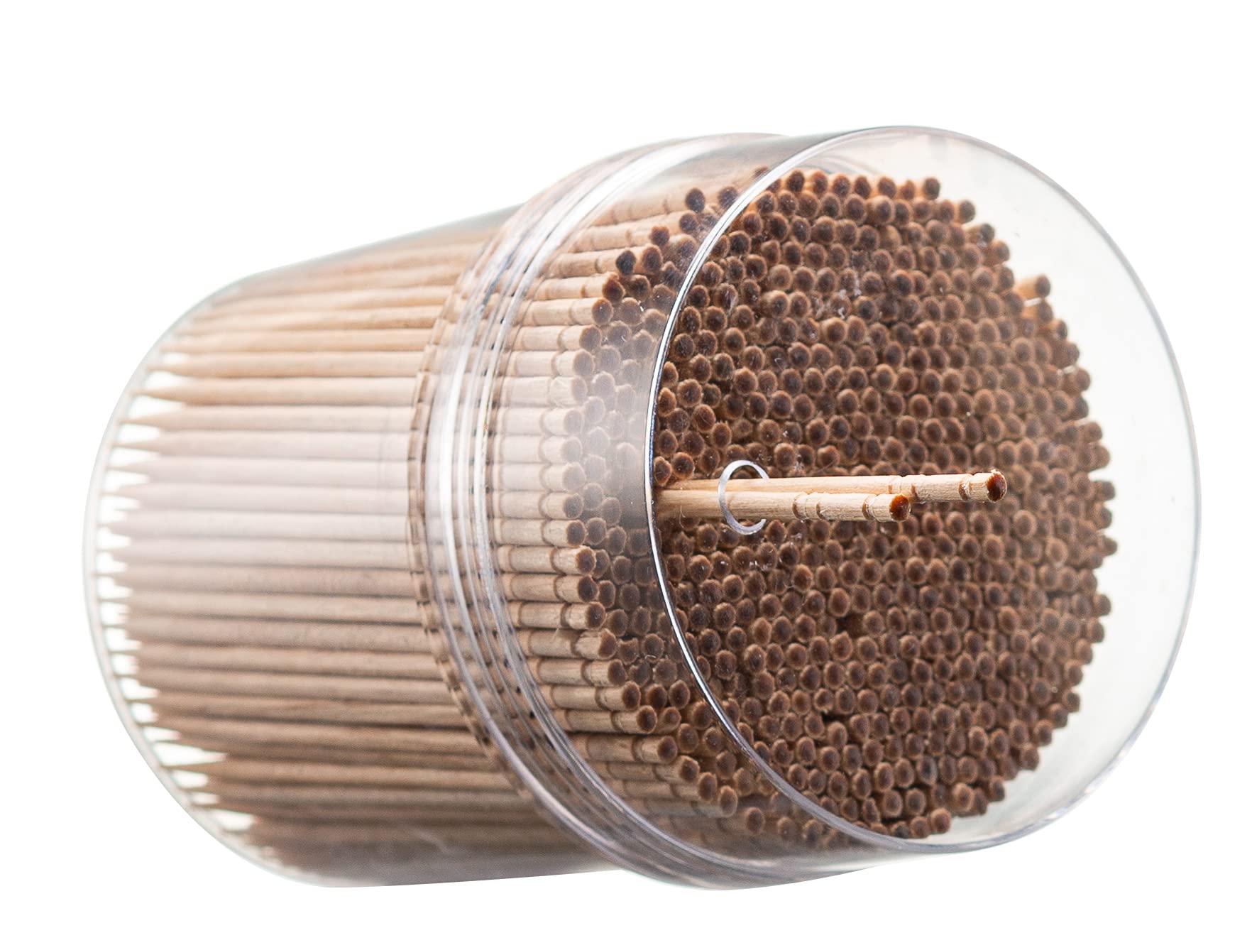 2500 Count Wooden Toothpicks + Reusable Holder Container | Sturdy Smooth Finish Bamboo Tooth Picks | Cocktail Picks | Toothpicks For Appetizers | Toothpicks Wood