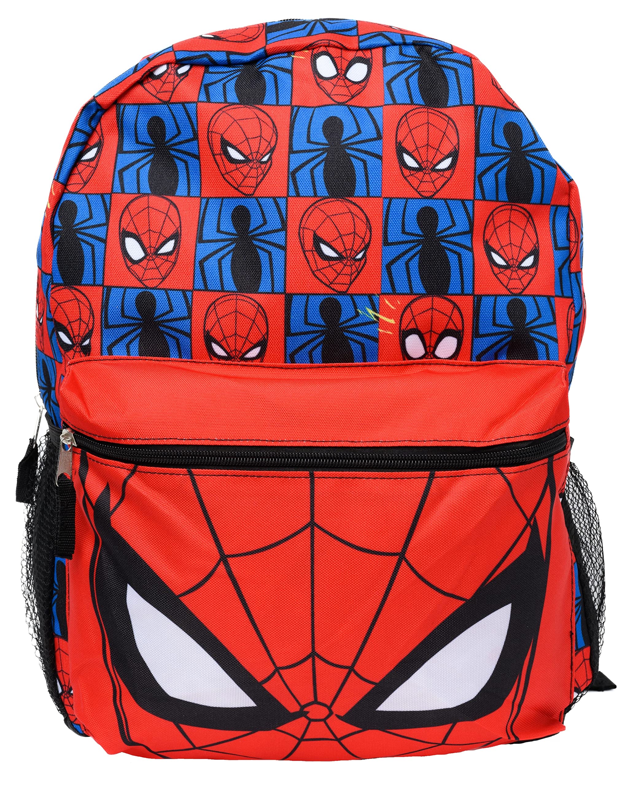 Marvel Spider-Man 16" Backpack Cargo Bag All Over Print Side Mesh Pockets