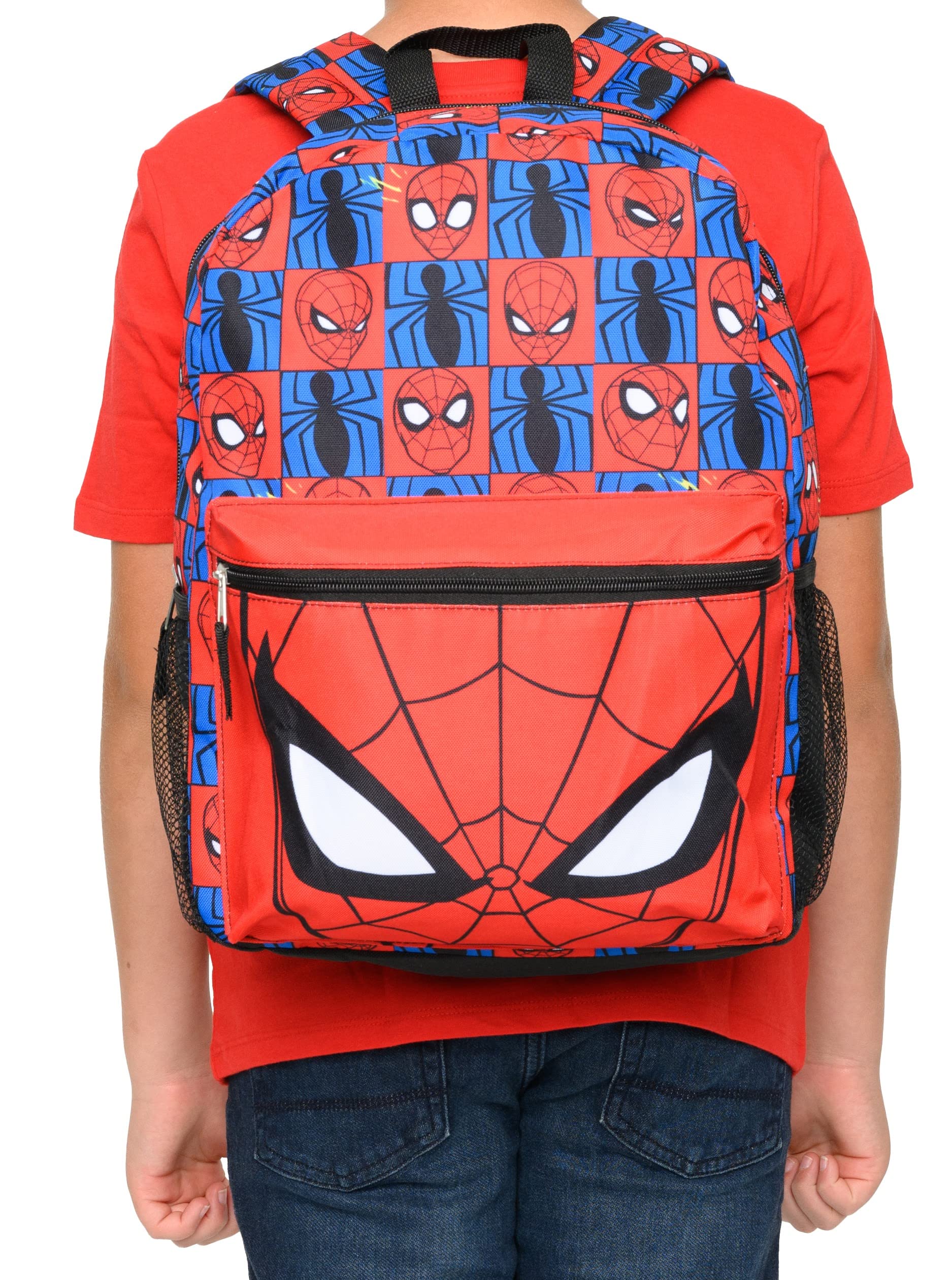 Marvel Spider-Man 16" Backpack Cargo Bag All Over Print Side Mesh Pockets