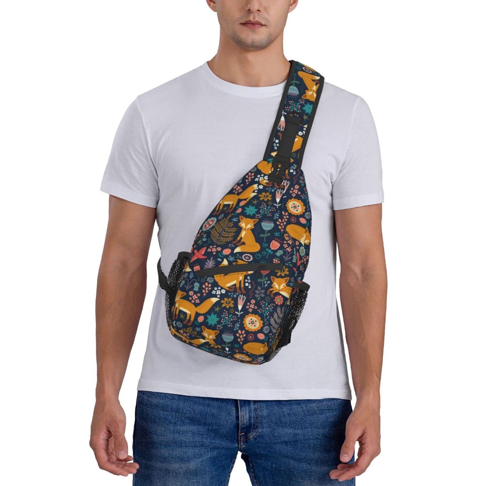 Fox Foxes Sling Backpack,Casual Crossbody Shoulder Backpack Sling Bag Chest Daypack for Men Women Sport Hiking Gym
