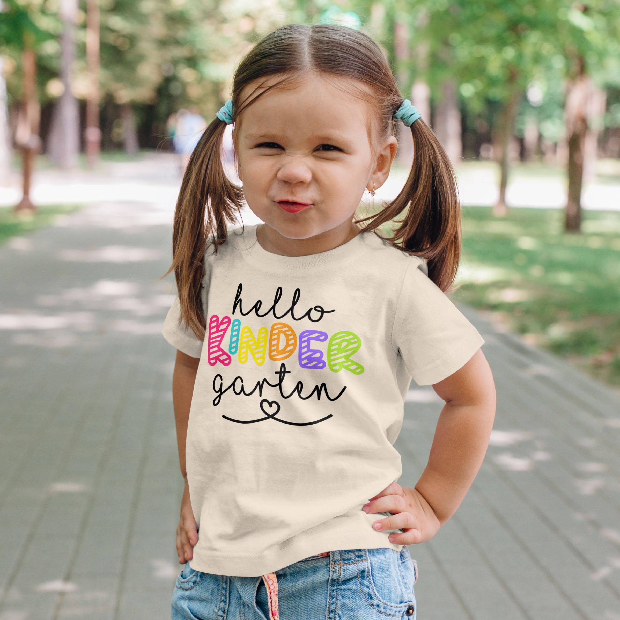 Olive Loves Apple Hello Kindergarten First Day of School Gift Back to School Mauve Shirt 5/6