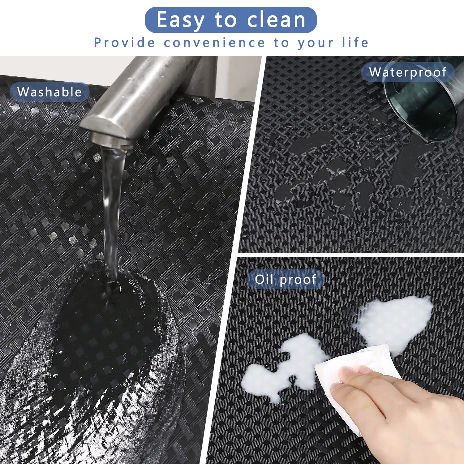 HooTown Shelf Liner Kitchen Cabinet Drawer Mats 17.5 Inch Wide x 6.5 Feet Long, Non Skid EVA Plastic Washable Oil Proof Pad for RV Drawer, Dish Plate Slippery Protection,Blue