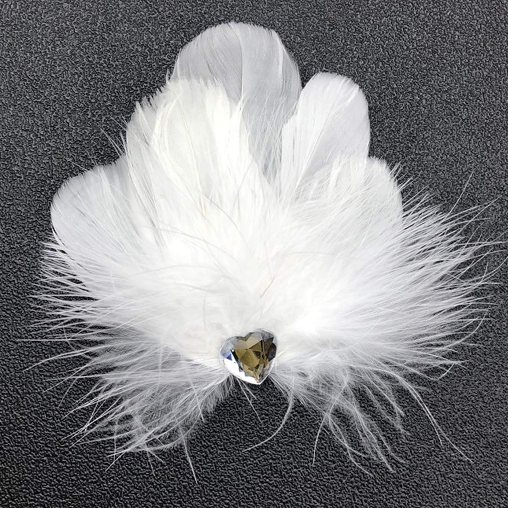 obmwang 100 Pieces 8-12cm Natural Goose Feathers for DIY Craft Wedding Party Home Decorations, White