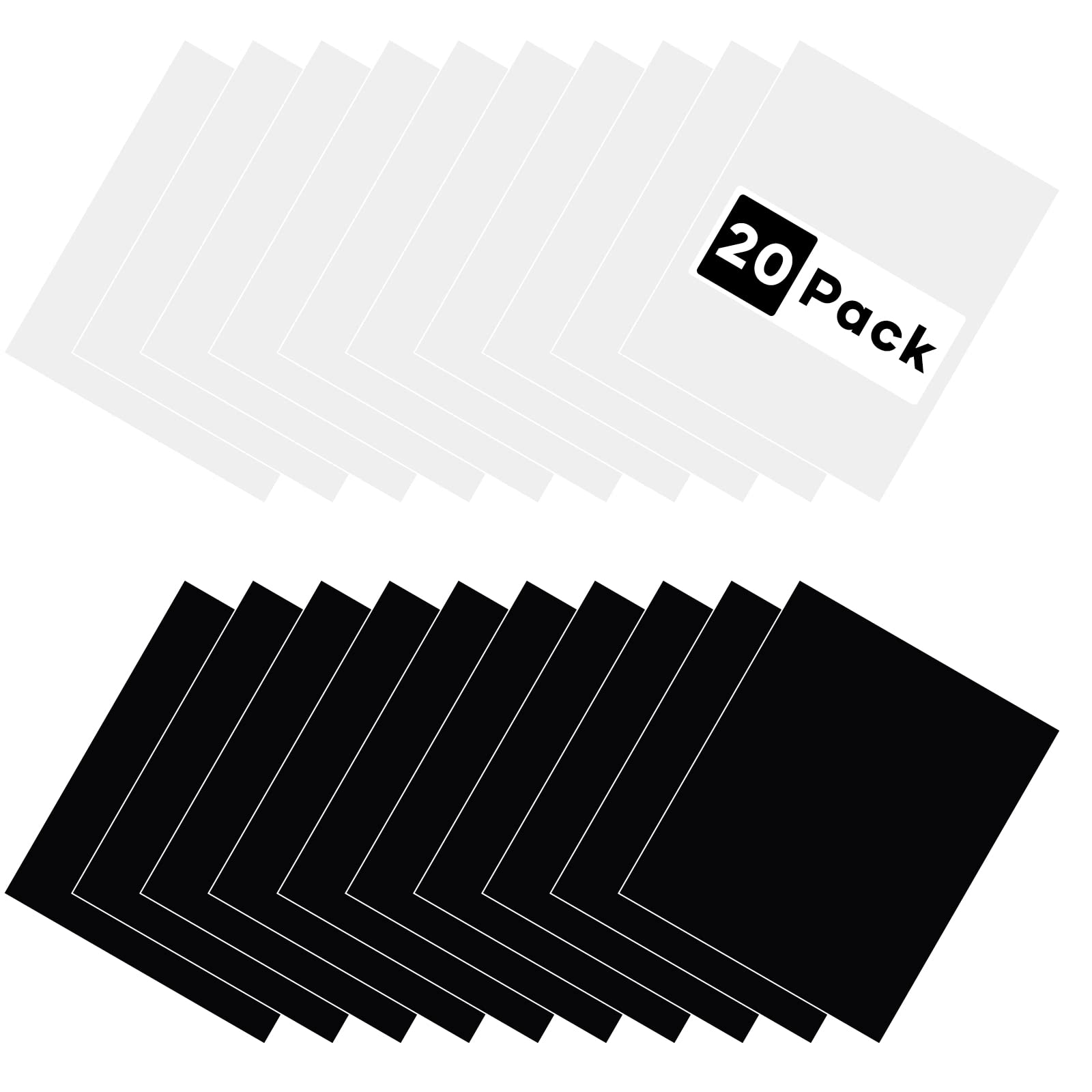 HTVRONT Heat Transfer Vinyl Bundle - 20 Pack 12" x 10" Iron on Vinyl for T-Shirt - 18 Assorted Colors for Cricut, Silhouette Cameo or Heat Press Machine