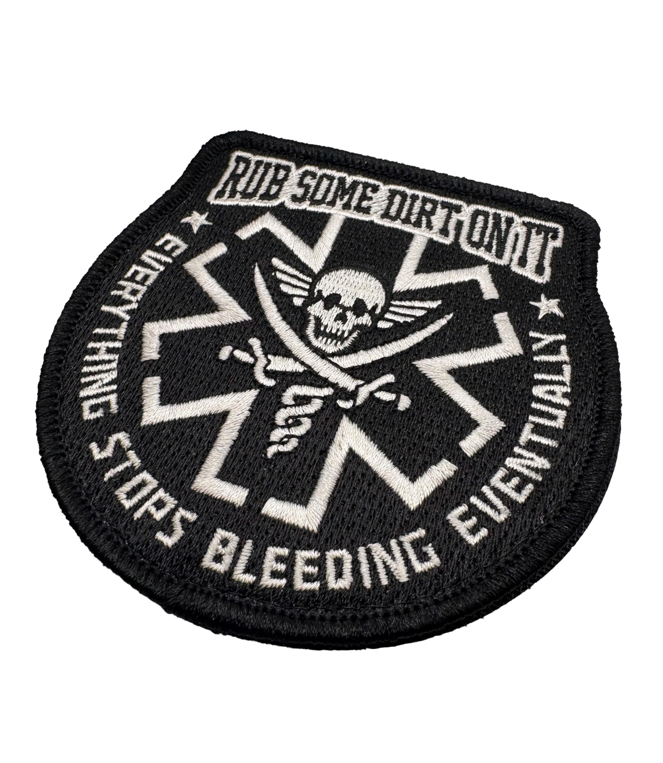Rub Some Dirt On It Medic, EMS, EMT, Paramedic - Embroidered Morale Patch (Black)