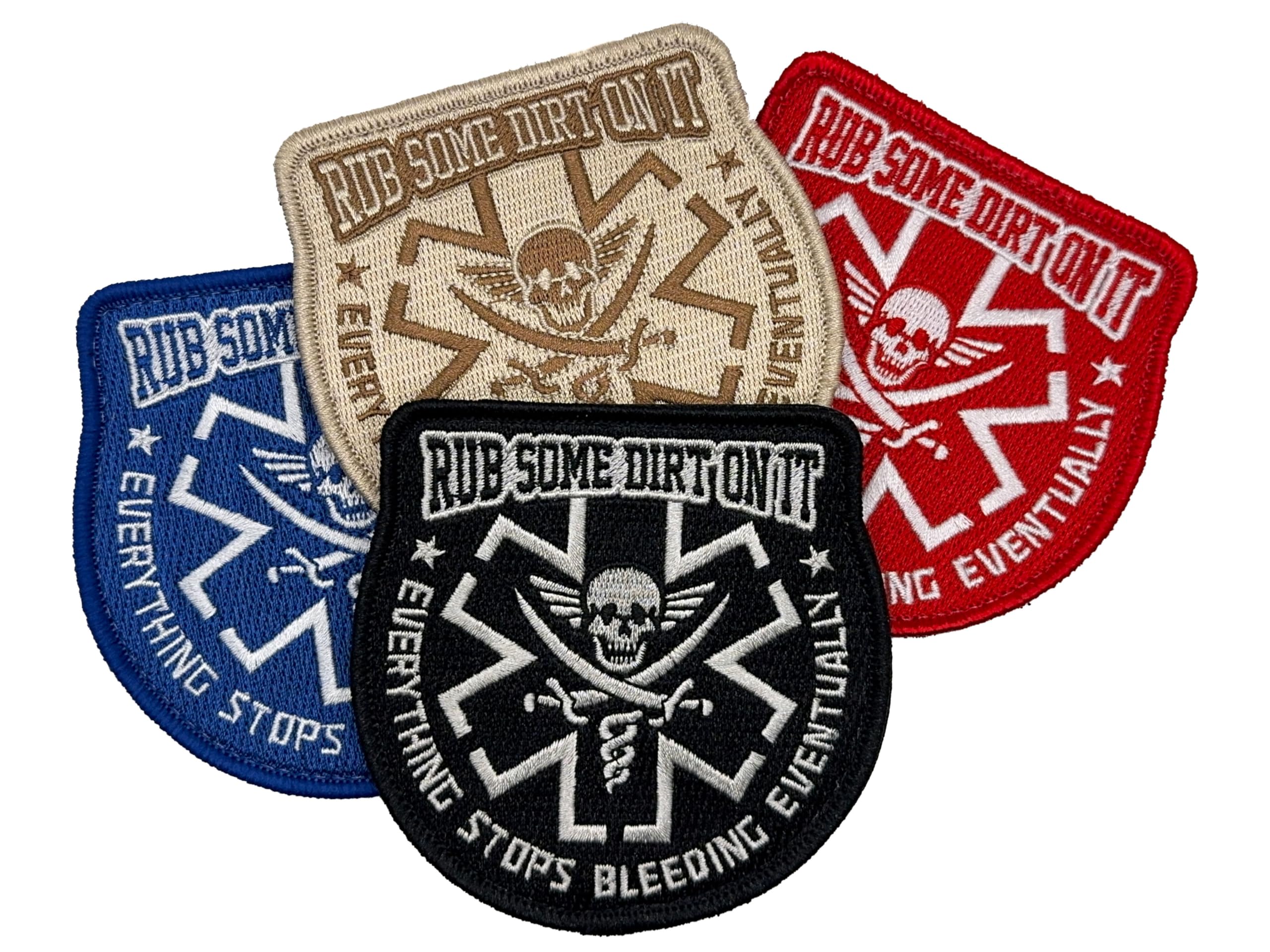 Rub Some Dirt On It Medic, EMS, EMT, Paramedic - Embroidered Morale Patch (Black)