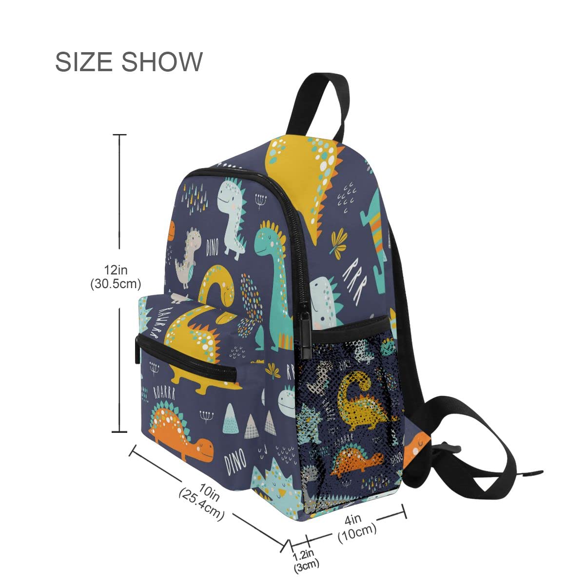 ALAZA Dinosaur Toddler Backpack Cute Colorful Dinosaur Pattern Kid's Backpack Nursery Bag with Chest Starp, Preschool Bag Diapers Bag