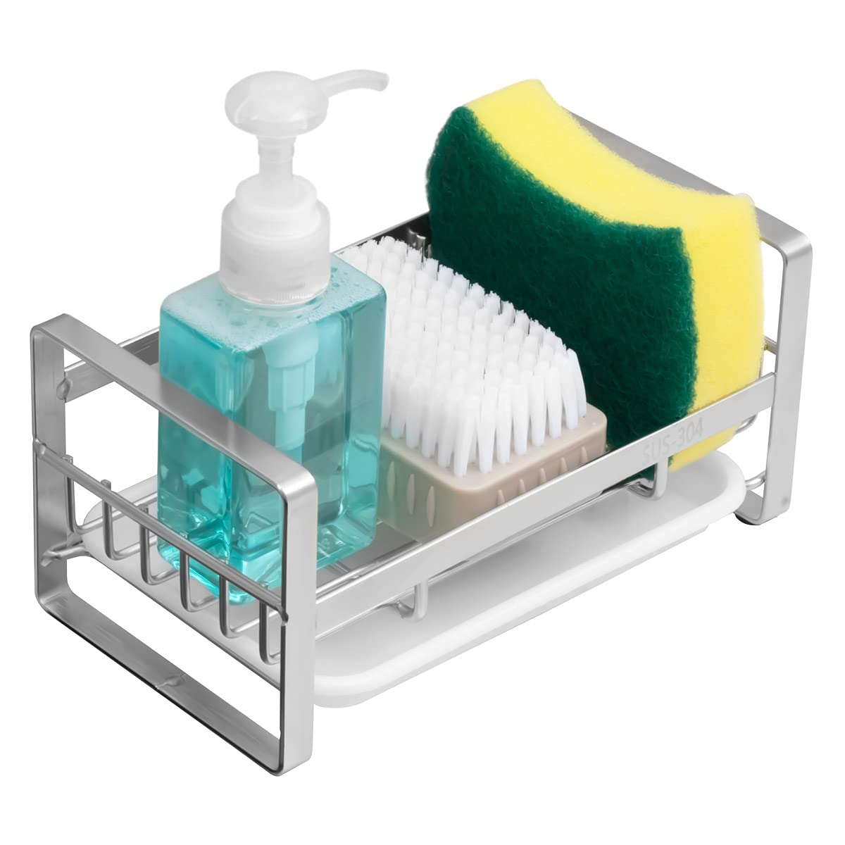 vastland Sponge Holder for Kitchen Sink, Sink Caddy - Kitchen Organizer for Dish Sponge,Soap,Brush and More
