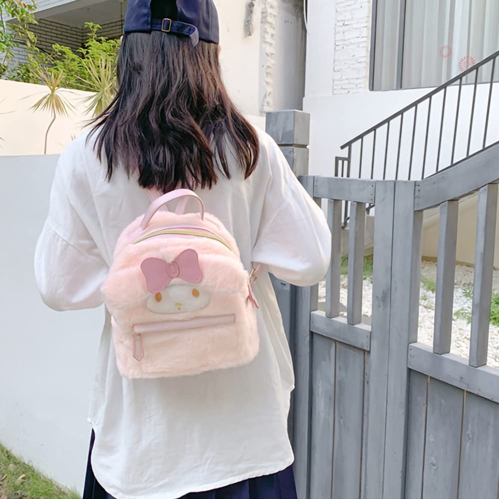Cute Cartoon Bag with Plush Pendant Backpack for Girls, Anime Accessories Kawaii mini Backpack