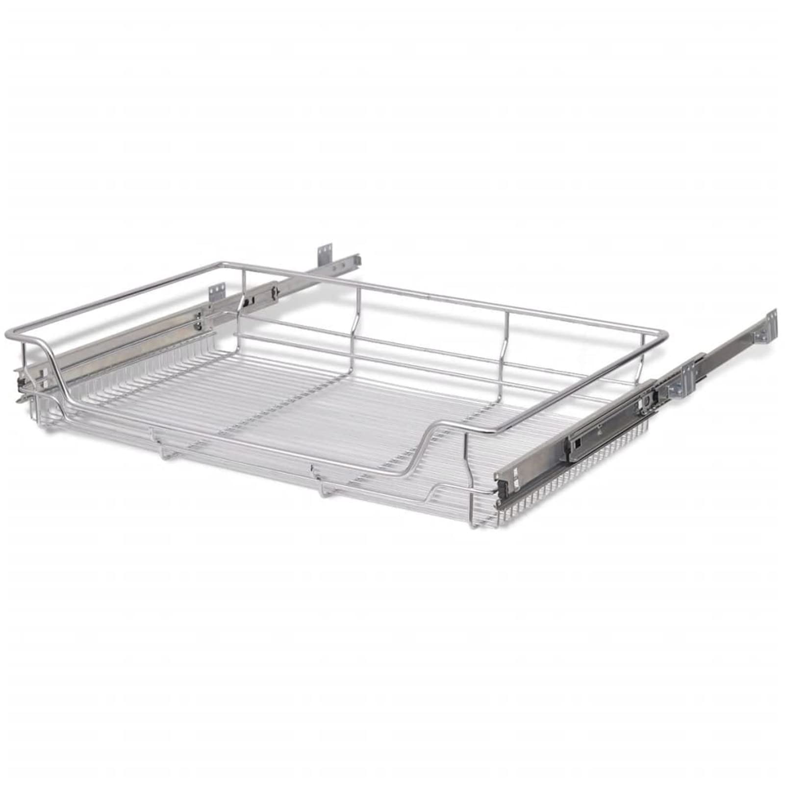 Tidyard Set of 2 Pull-Out Wire Baskets Sliding Storage Racks Steel Slide Shelf Organizer Suit for 31.5 Inch Wide for Kitchen Cabinet, Cupboard, Pantry, Bathroom Cabinet