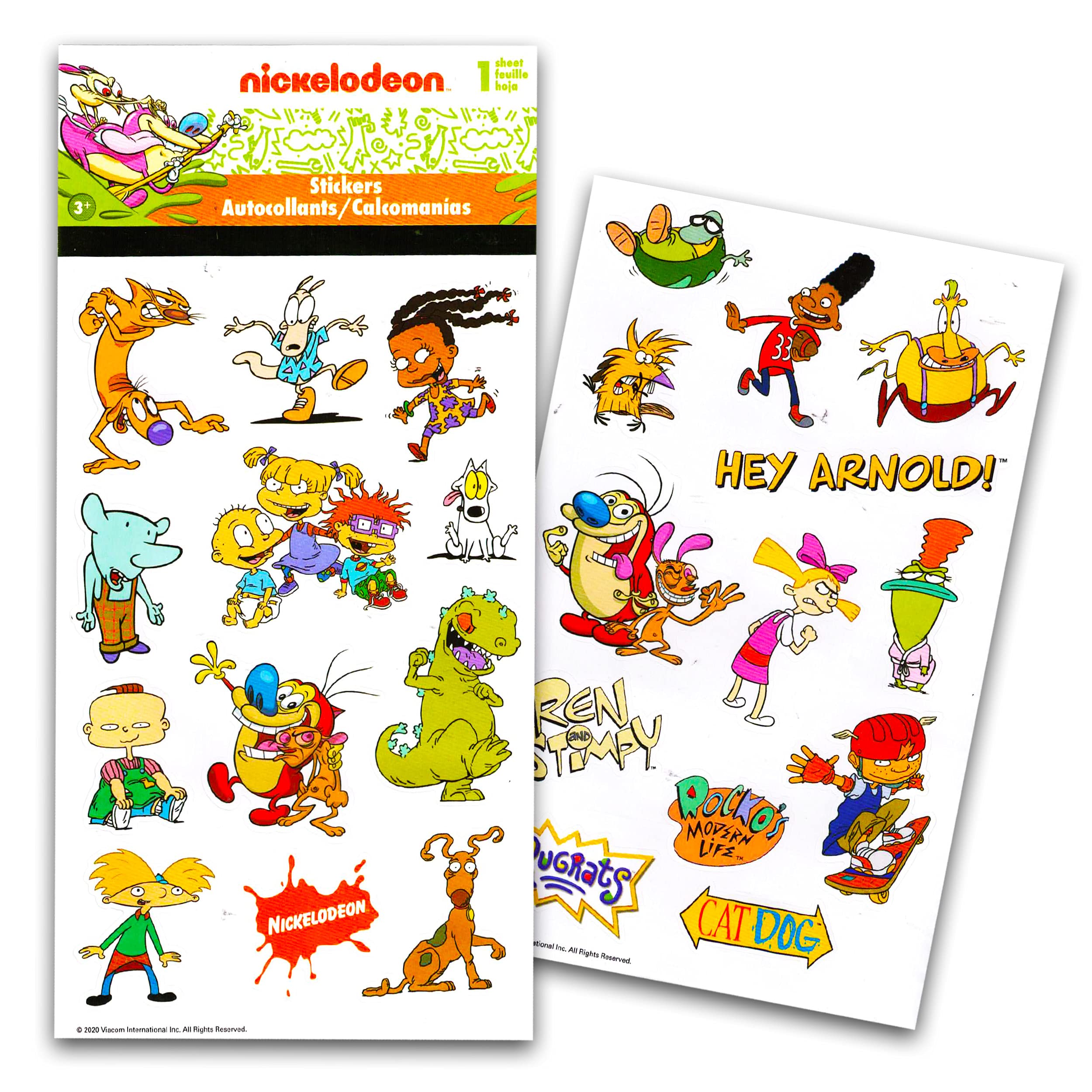 Nickelodeon Rugrats School Backpack For Kids - 2 Pc Bundle With Rugrats School Bag And Retro Nick Shop Stickers For Boys And Girls | Rugrats School Supplies Set, 16 inch