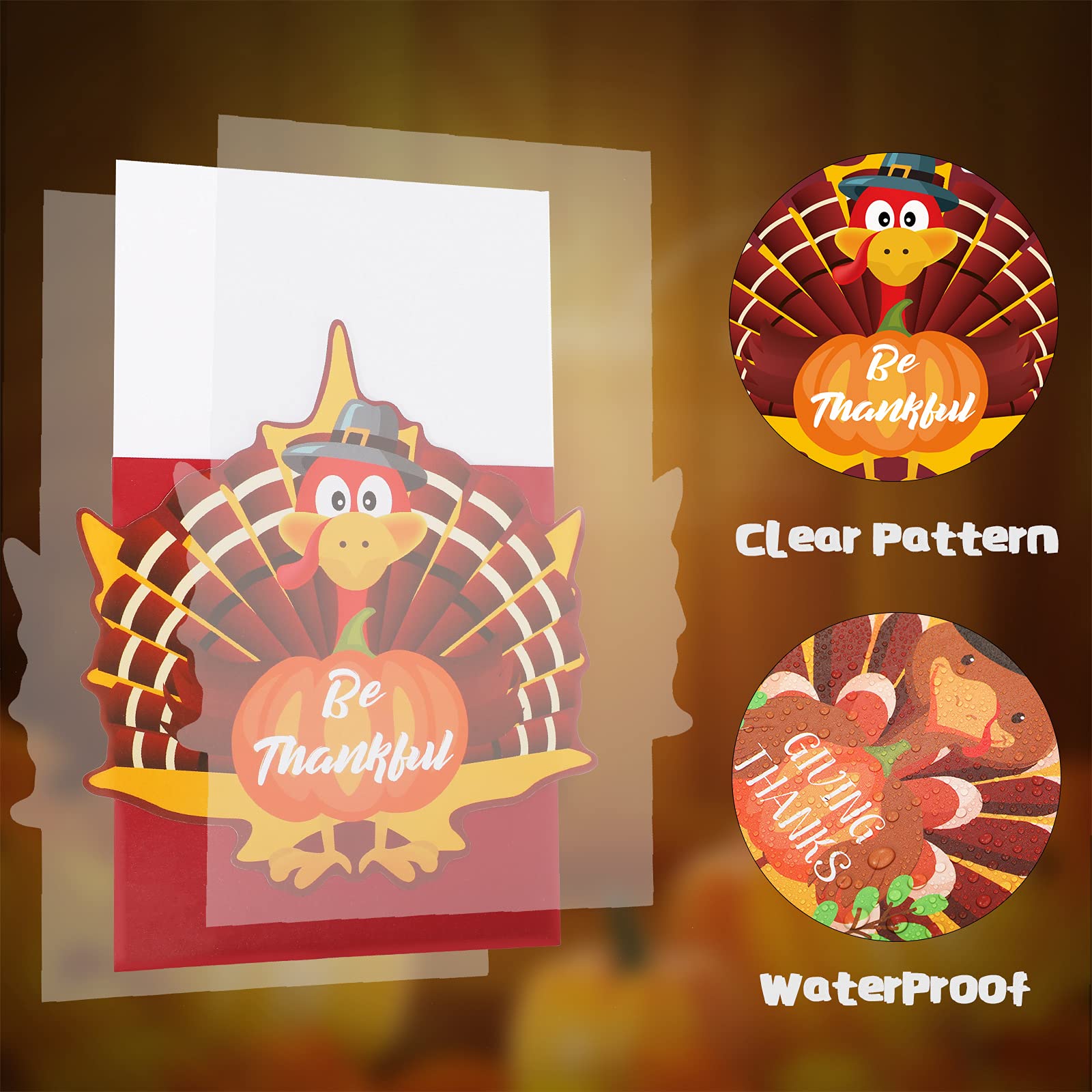 36 Pieces Turkey Cutlery Paper Holders Thanksgiving Utensil Cutlery Holder Set Gobble Silverware Paper Pocket Pouch Cutlery Wraping Bag Set for Home Dining Room Thanksgiving Tableware Supplies