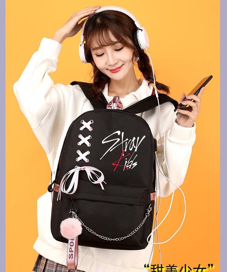 LOVEAngeler Stray Kids Backpack Colleage Bookbag School Bag Casual Daypack Stray Kids Merchandise Mochila For Girls
