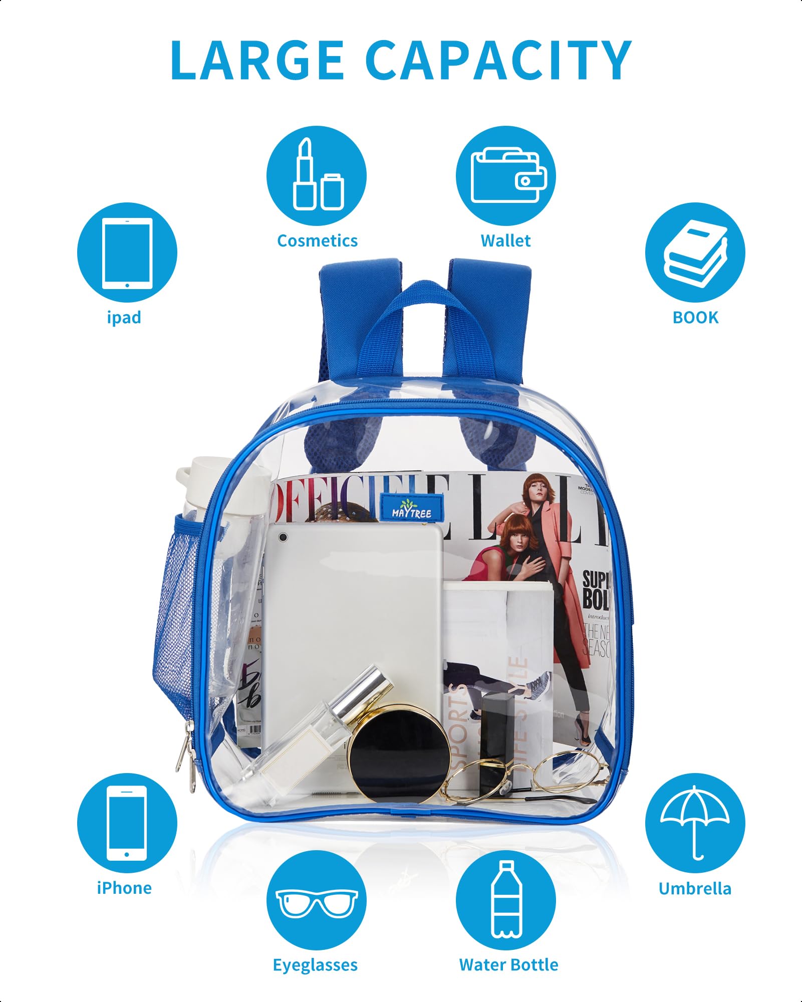 Clear Backpack Stadium Approved, Clear Backpack Small for Women, Waterproof and Lightweight Heavy Duty Transparent Backpack for Concert, Security Travel & Stadium