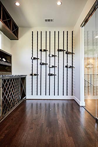 VintageView W Series Wine Rack 5 | Wall Mounted Metal Wine Storage (15 Bottles, Matte Black)