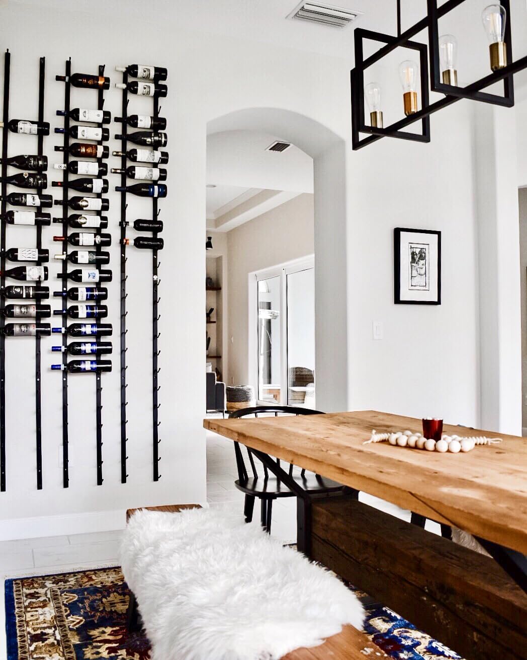 VintageView W Series Wine Rack 5 | Wall Mounted Metal Wine Storage (15 Bottles, Matte Black)