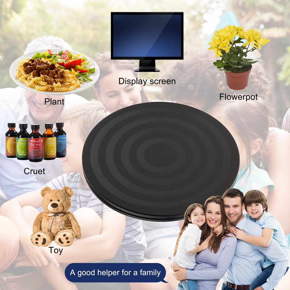 Meiwlong 3.15 Inch Lazy Susan Rotating Heavy Stand Swivel Turntable for Organizer Bins Potted Plants Spice Cabinets Crafts Table Lamps Model Base Window Display