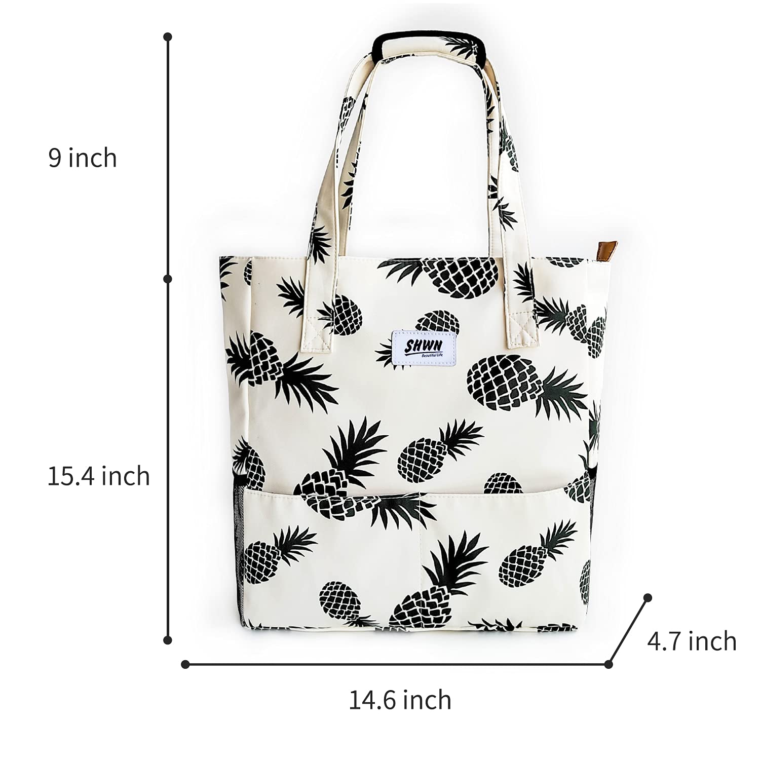 SHWN Original flower waterproof big bag shoulder bag, suitable for gym beach travel daily bag upgrade version