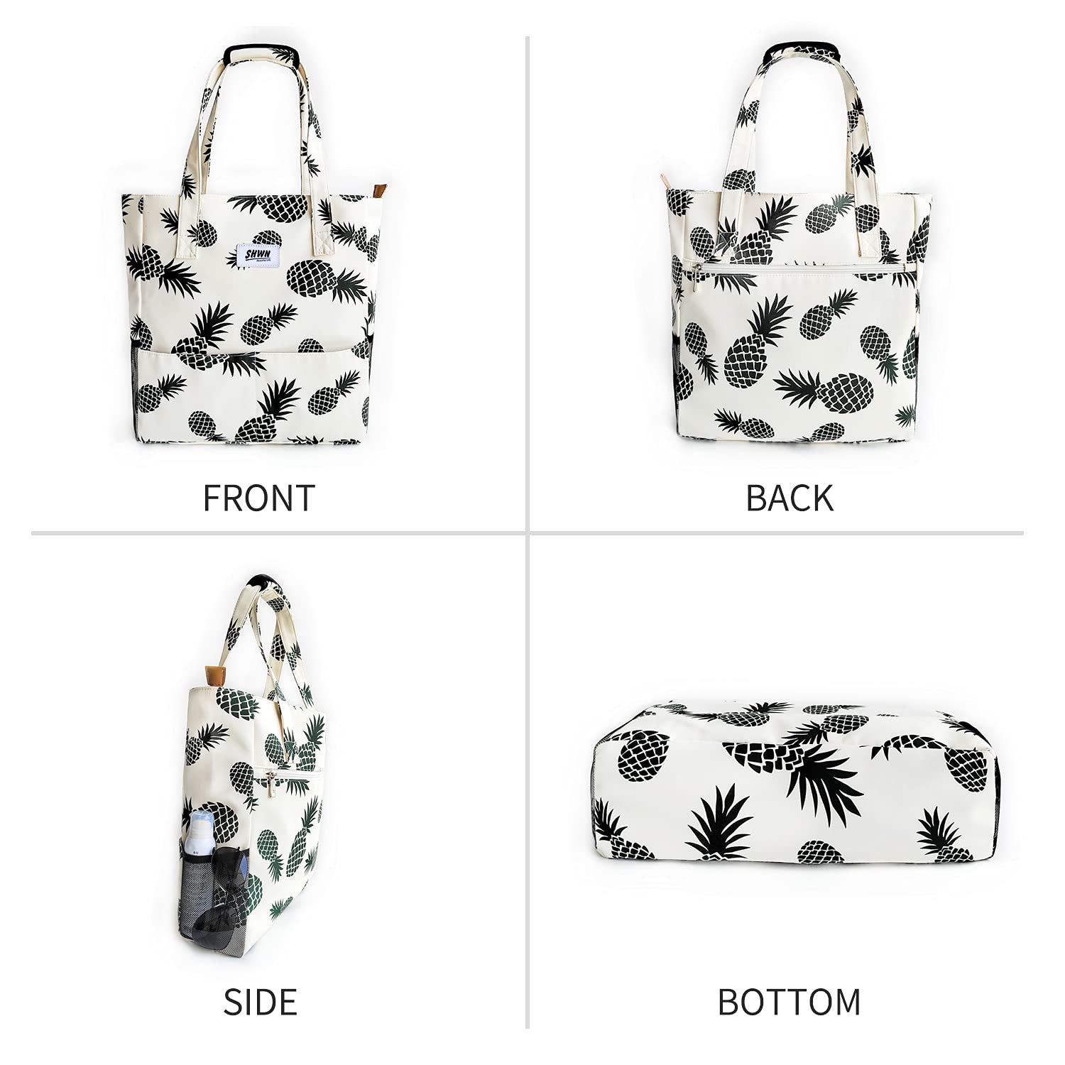 SHWN Original flower waterproof big bag shoulder bag, suitable for gym beach travel daily bag upgrade version