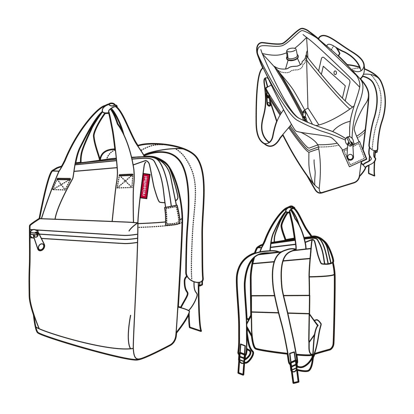 reisenthel Allrounder R Backpack, Secure Zipper, Two-Way Carry Handles, Twist Silver