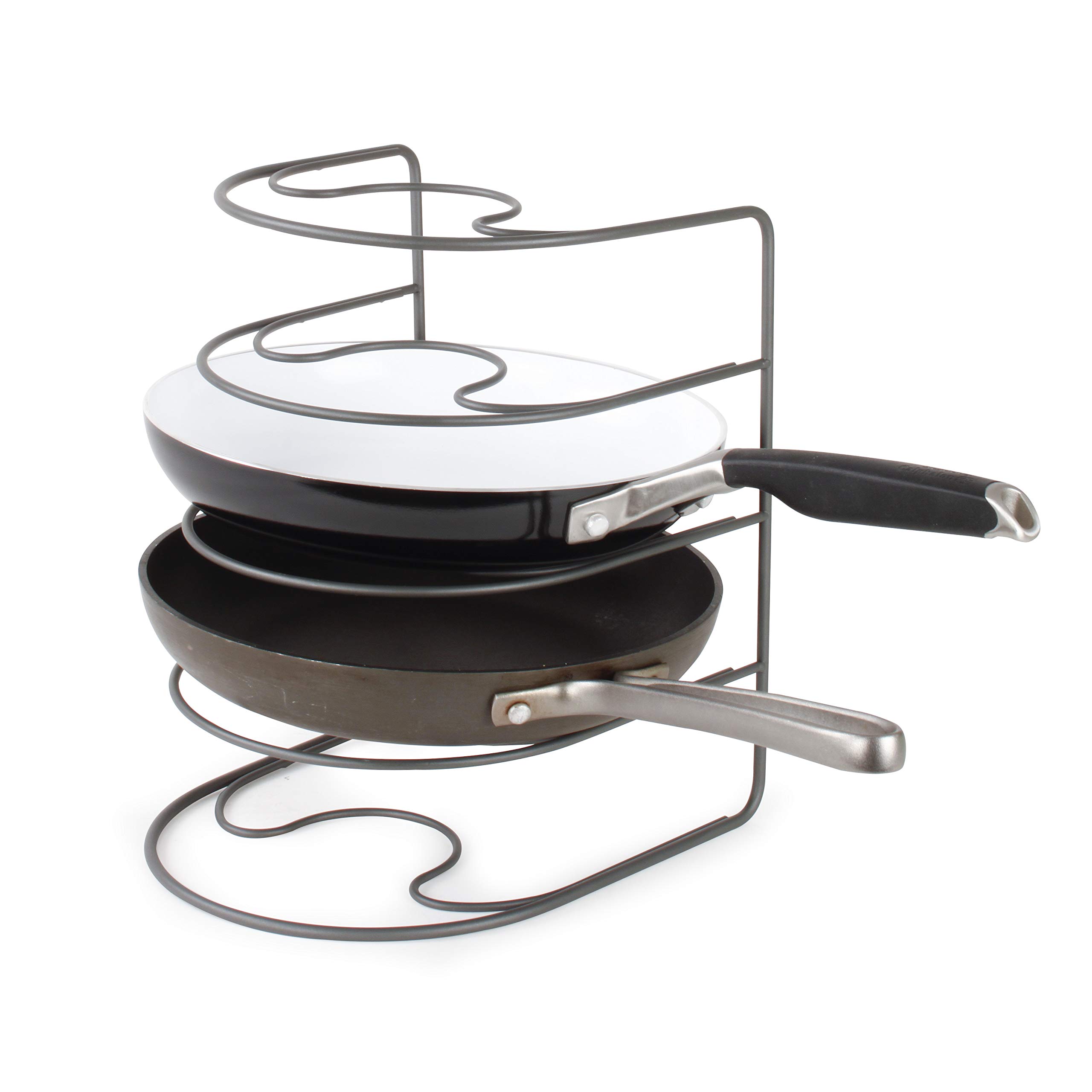 Spectrum Diversified Arc Lids for Pots & Pans, Storage & Organization, in-Cabinet Skillet & Bakeware Organizer, Sturdy Steel Kitchen Cupboard Organi, Medium, Satin Nickel