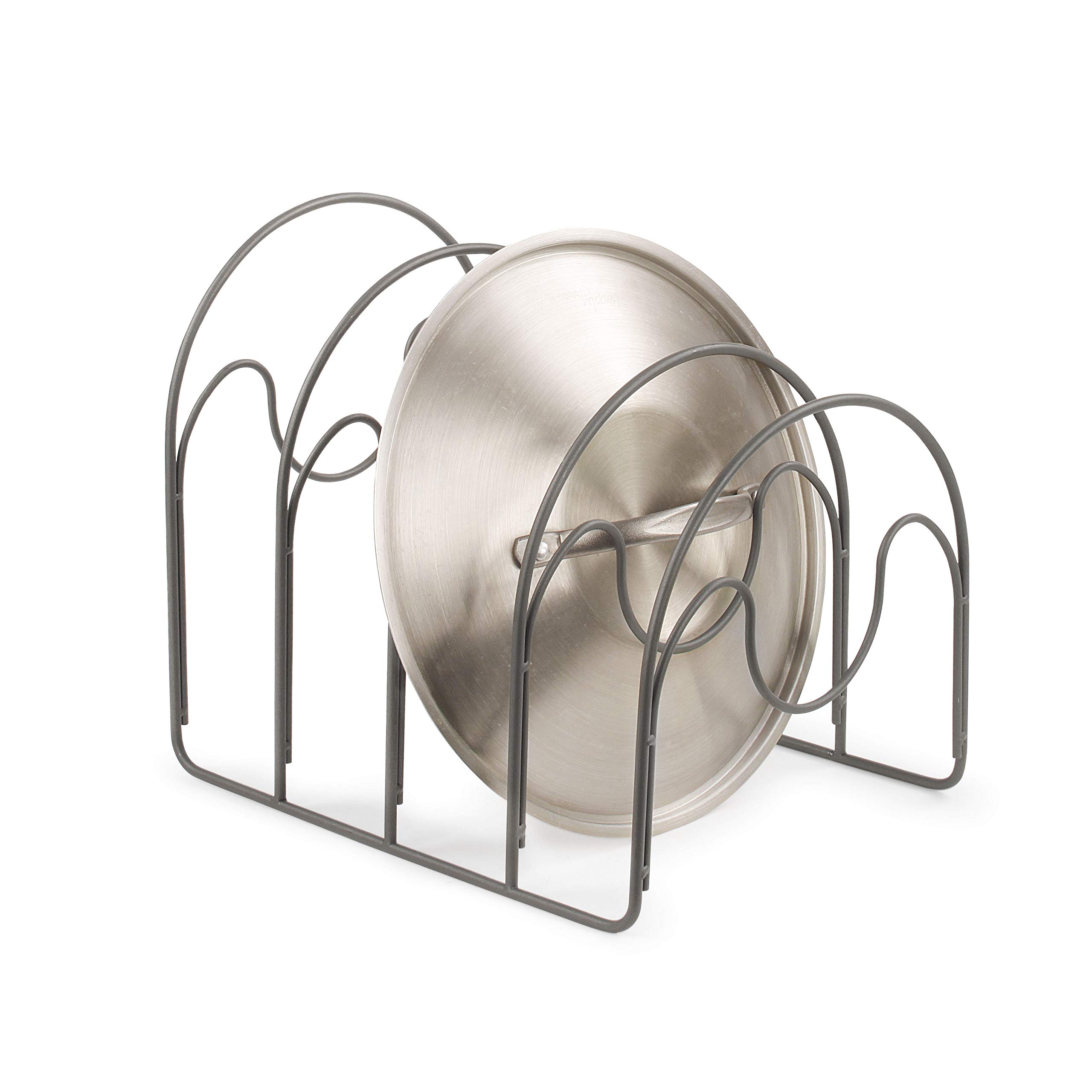 Spectrum Diversified Arc Lids for Pots & Pans, Storage & Organization, in-Cabinet Skillet & Bakeware Organizer, Sturdy Steel Kitchen Cupboard Organi, Medium, Satin Nickel
