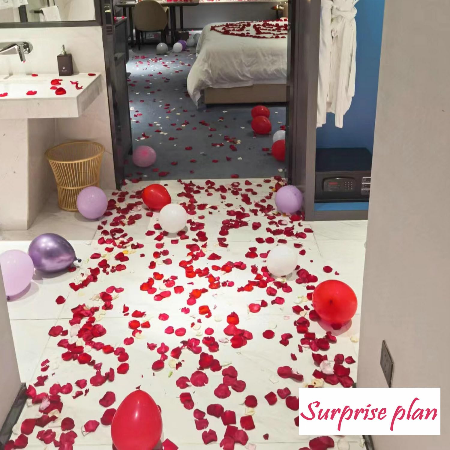 CODE FLORIST 2200 PCS Dark-Red Silk Rose Petals Wedding Flower Decoration