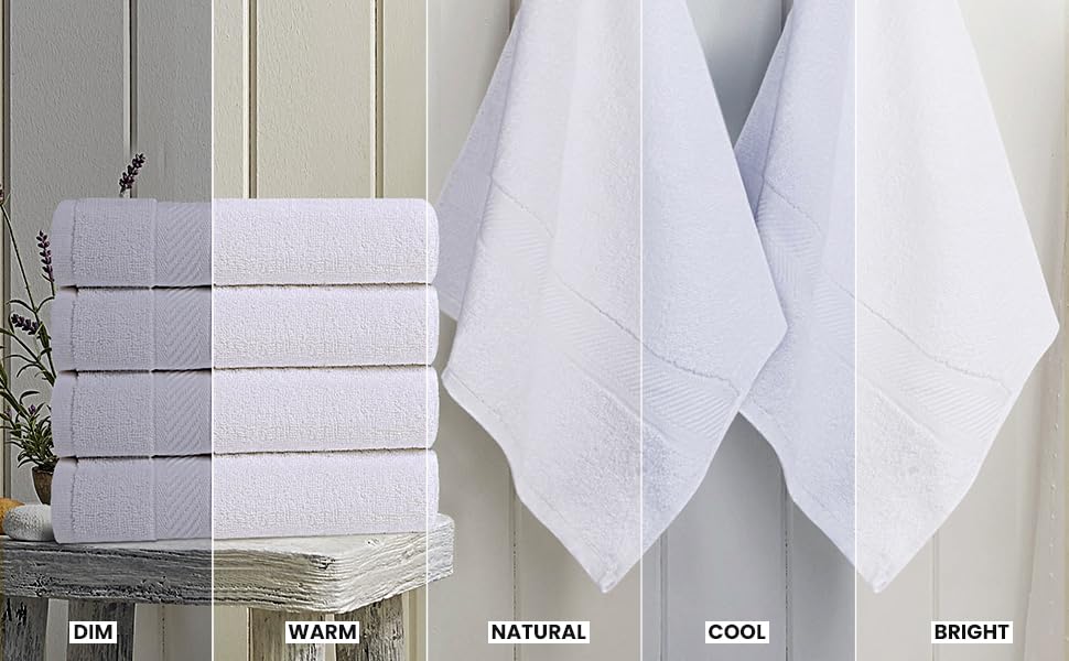 Utopia Towels 6 Pack Bath Towel Set, 100% Ring Spun Cotton (24 x 48 Inches) Medium Lightweight and Highly Absorbent Quick Drying Towels, Premium Towels for Hotel, Spa and Bathroom (White)