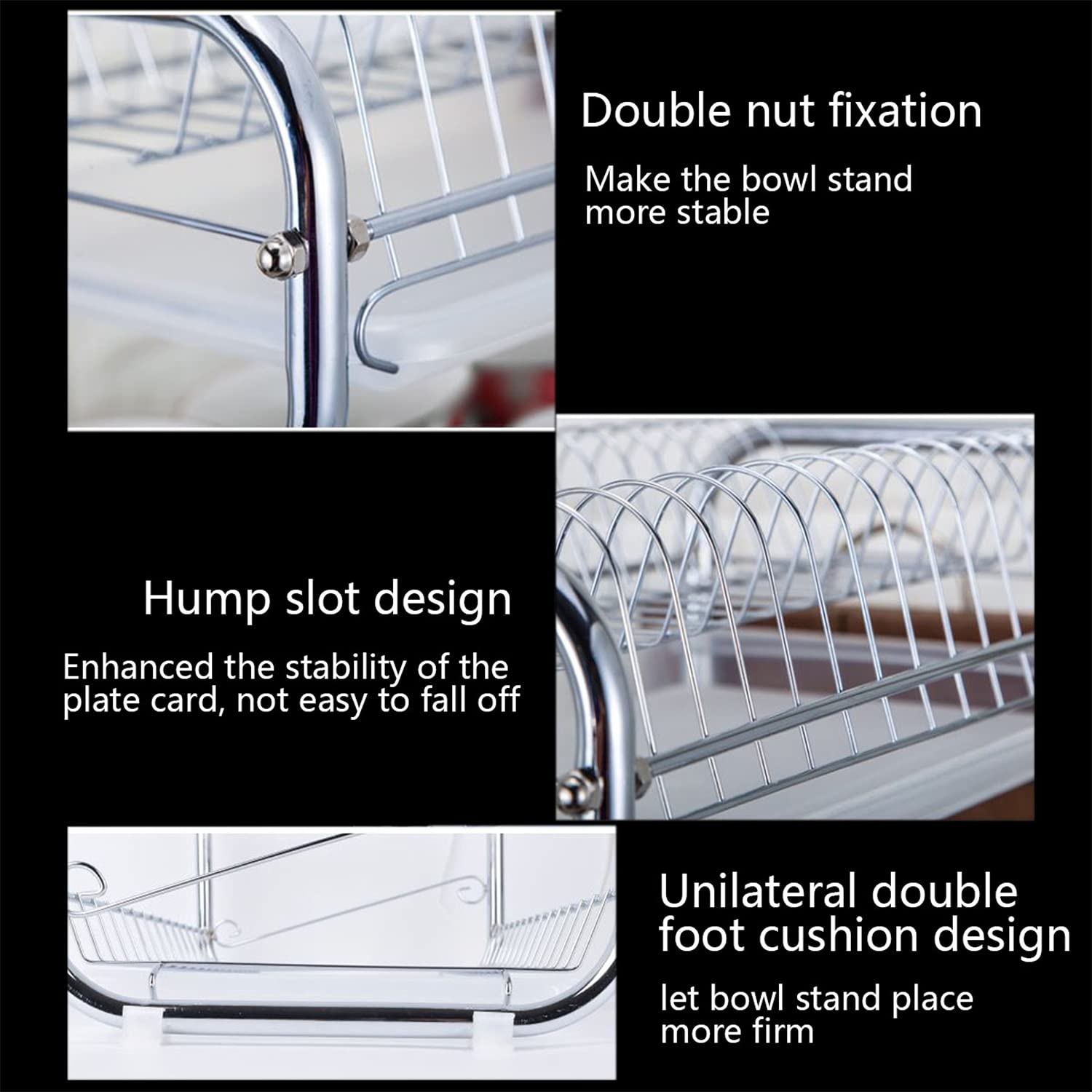 YYDSJFM Dish Drying Rack,Dish Rack Stainless Steel,Cutting Board Holder and Dish Drain Rack for Kitchen Counter with Utensil Holder Cutting Board Holder and Trays (White)