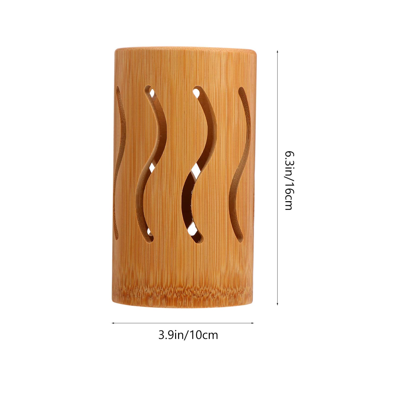 Hemoton KItchen Utensil Holder Caddy Bamboo Kitchen Tool Holder Chopsticks Storage Barrel Spoon Fork Holder Cutlery Tableware Storage Container Organizer