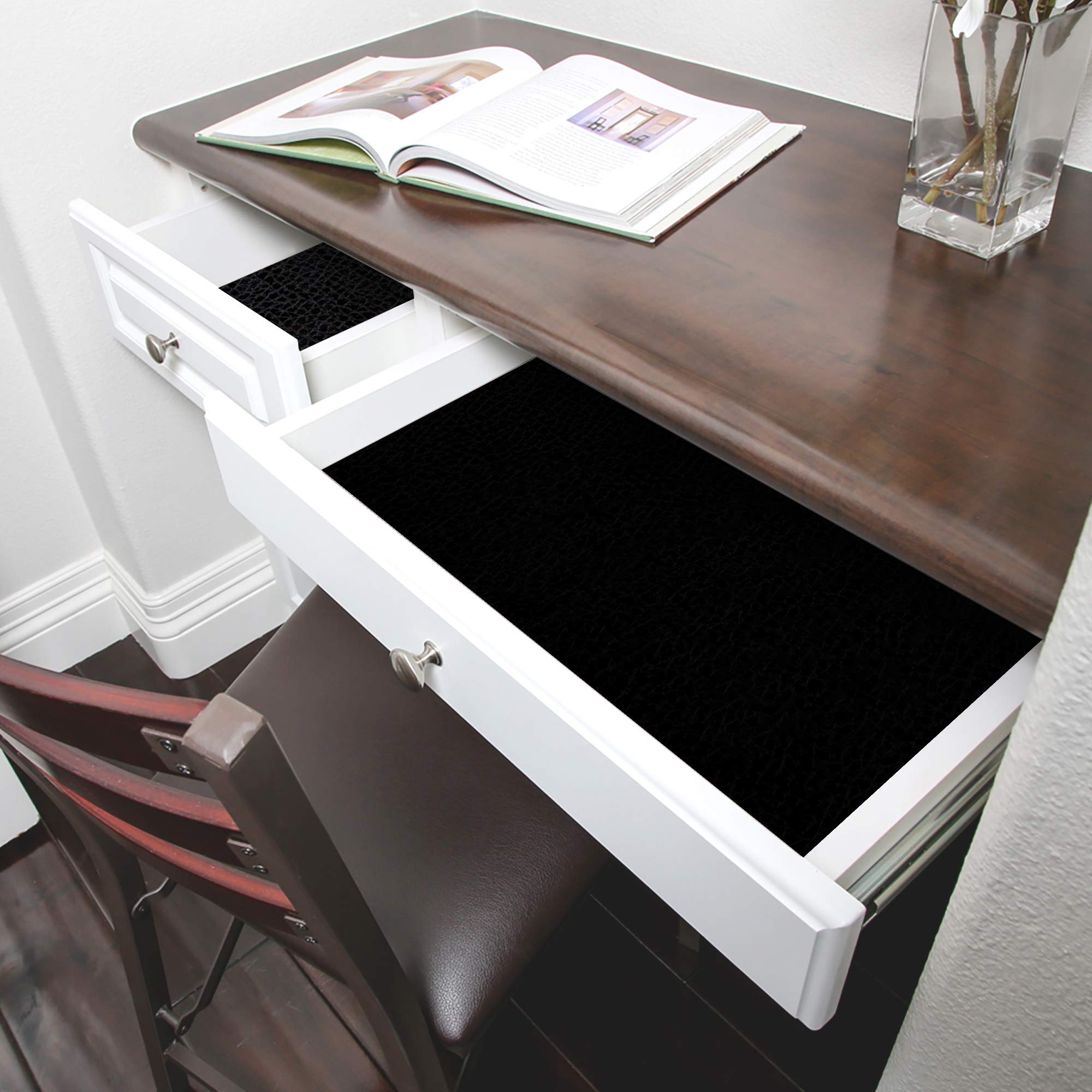 Smart Design Master Solid Grip Shelf Liner - 18 Inch x 4 Feet - Non Adhesive, Strong Grip Bottom, Easy Clean Kitchen Drawer, Cabinet, Cupboard Dresser Protector Cover, Non Slip Rubber Mat - Taupe
