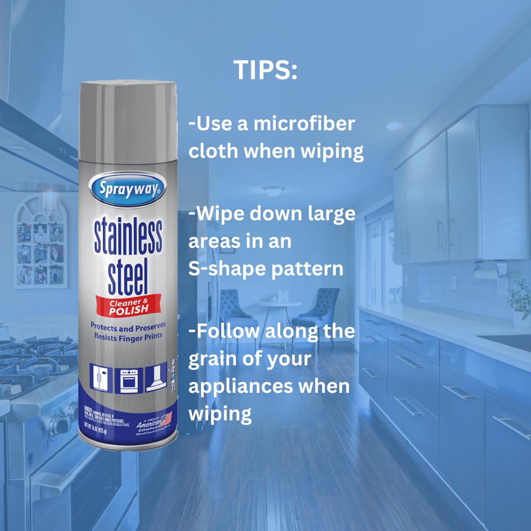 Sprayway SW148R Water-Based Stainless Steel Cleaner, 15 oz.