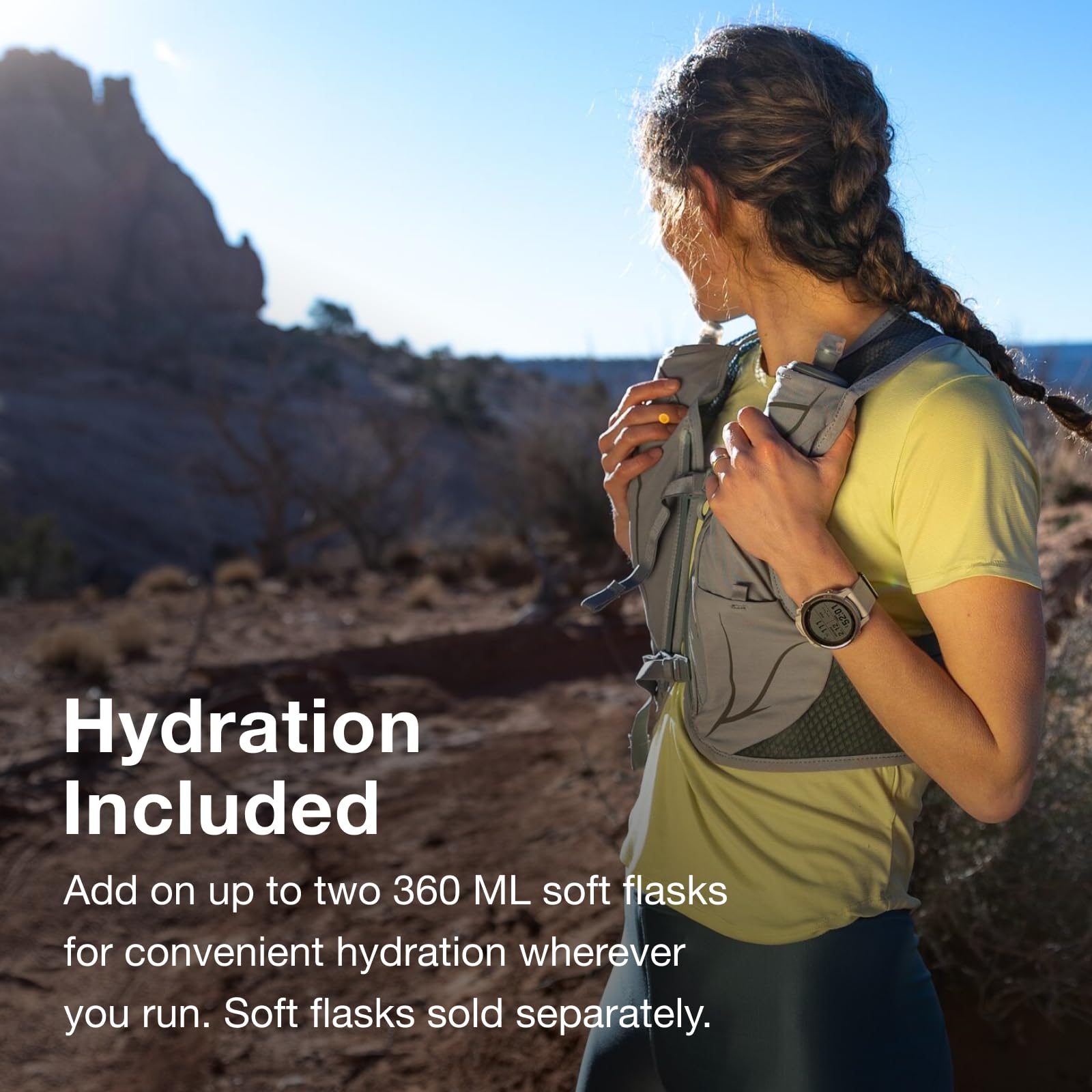 Osprey Dyna LT Women's Running Hydration Vest with Hydraulics Soft Flasks, Verdigris Green, Large