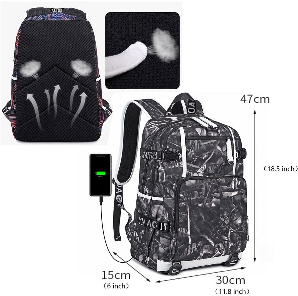 Ansigeren Basketball Player Star JMS 23 Creative Backpacks Sports Fan Bookbag Travel Student Backpack For Men Women (1)